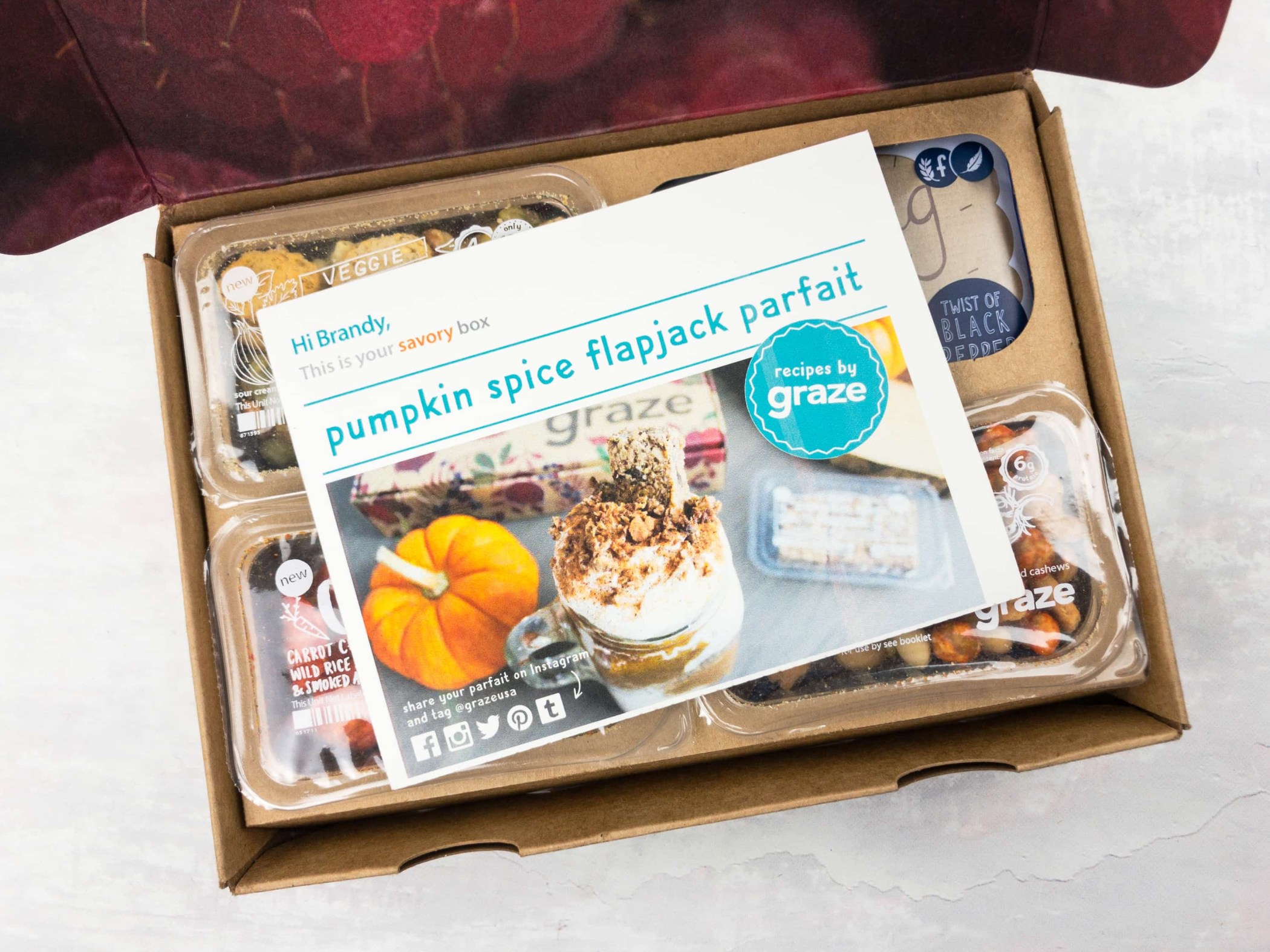 Graze Savory Box Review & Free Box Coupon - April 2017 - Hello Subscription