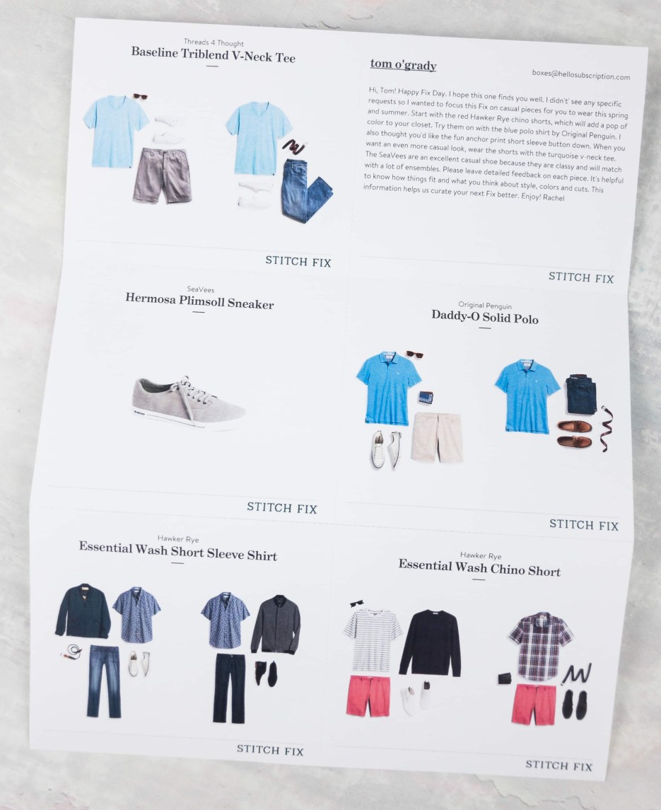 Stitch Fix Men May 2017 Review - Hello Subscription
