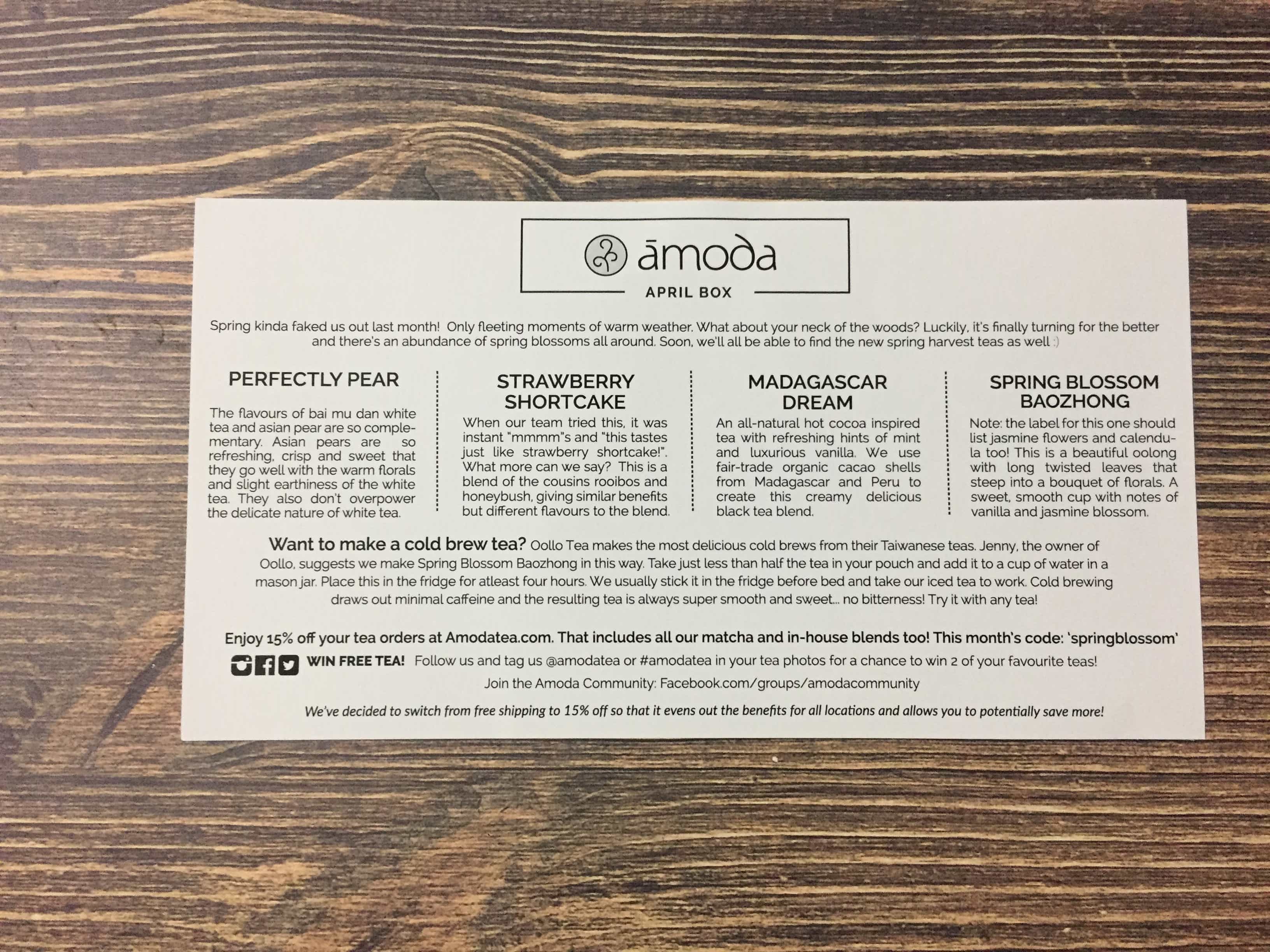Amoda Tea April 2017 Subscription Box Review + Coupon! - Hello Subscription