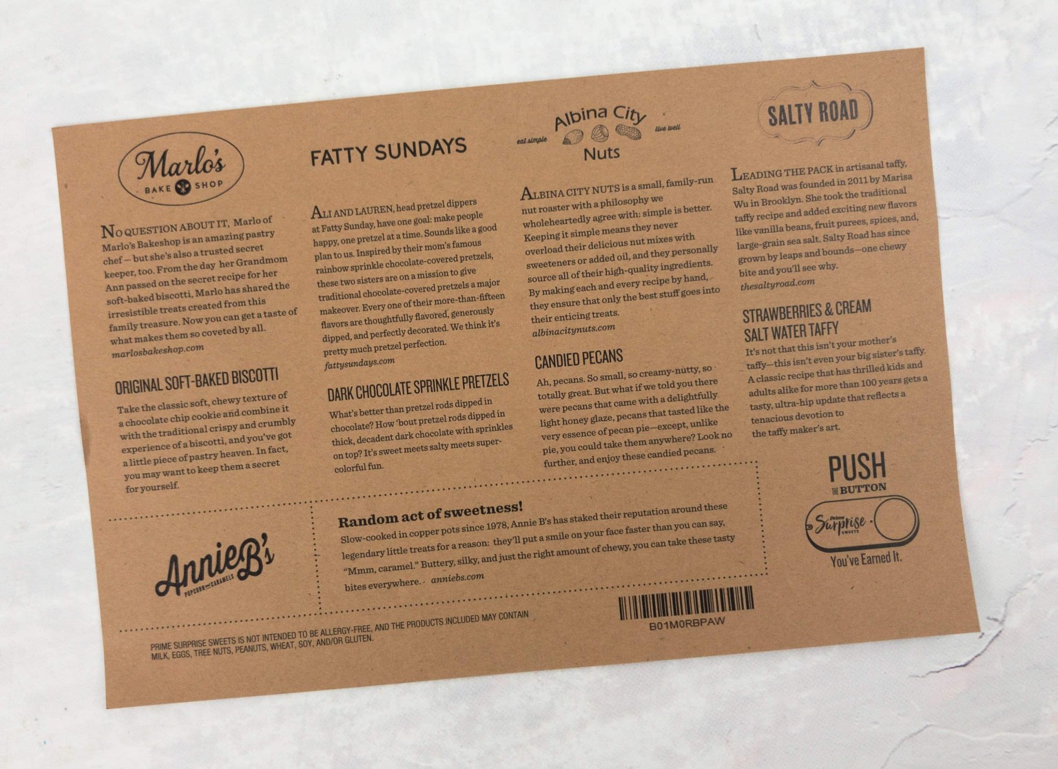 Amazon Prime Surprise Sweets Box May 2017 Review - Hello Subscription