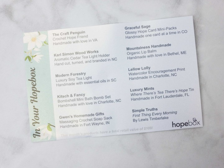 Hopebox May 2017 Subscription Box Review - Hello Subscription