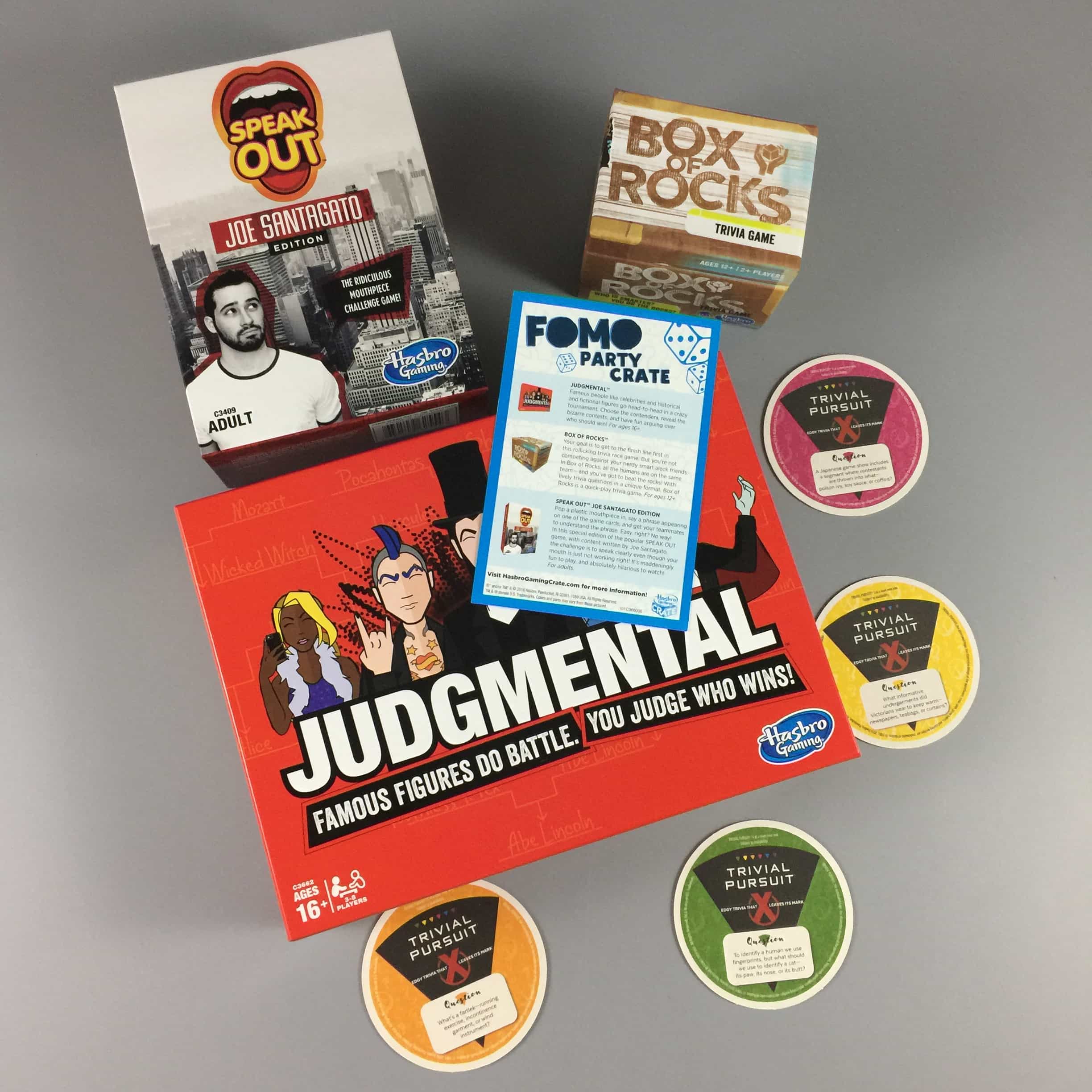 Hasbro Gaming Crate Summer 2017 Subscription Box Review - Family Crate ...