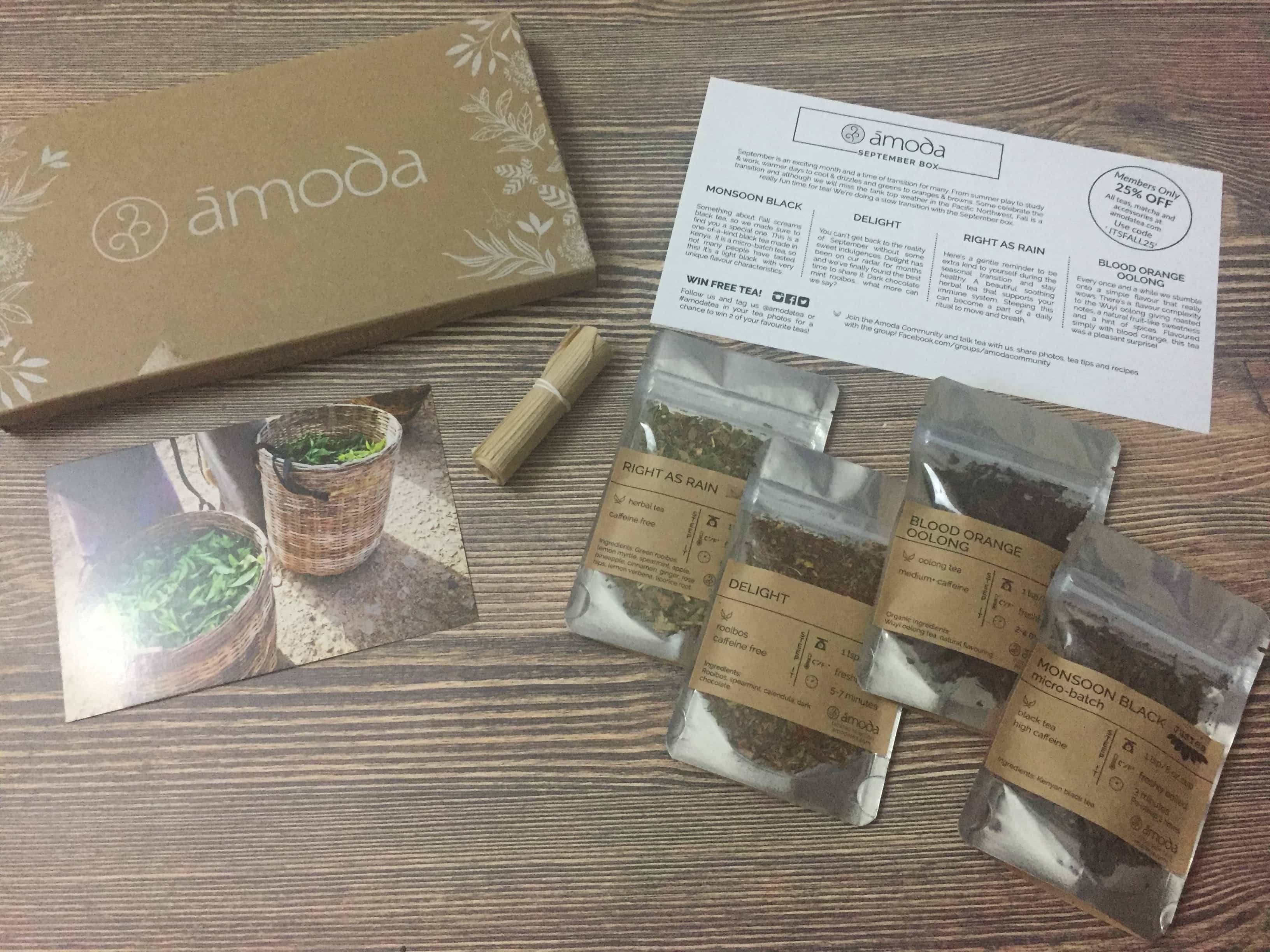 Amoda Tea September 2017 Subscription Box Review + Coupon! - Hello ...