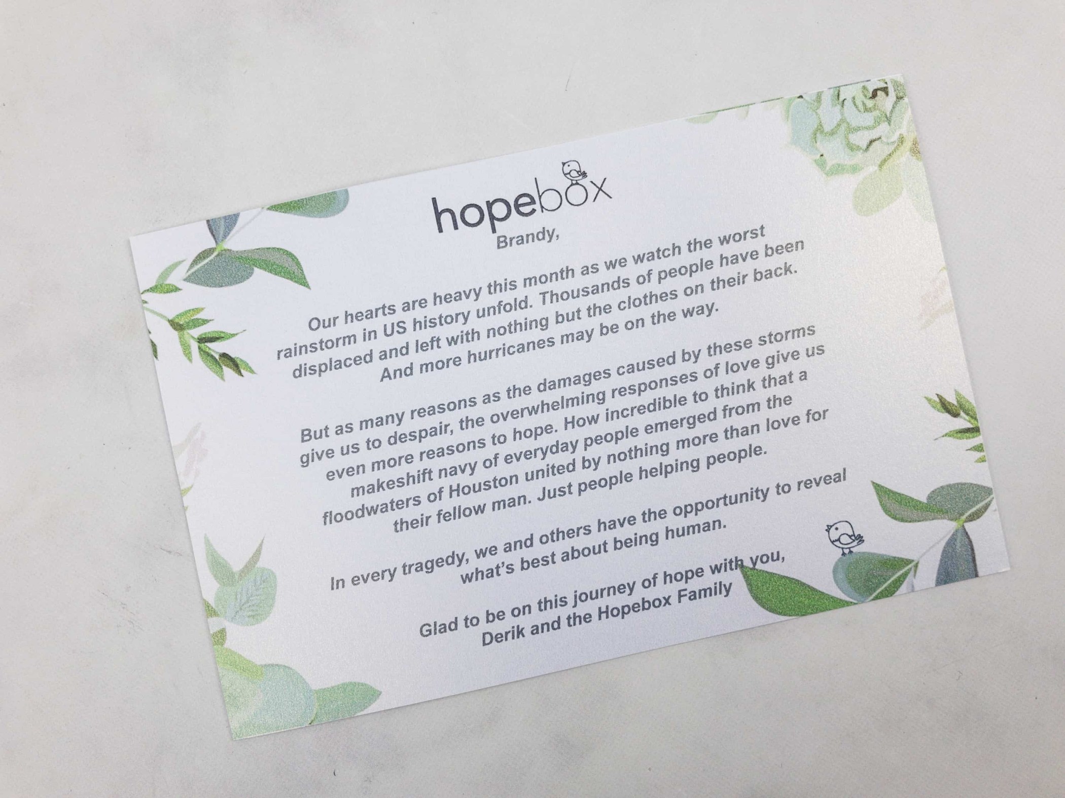 Hopebox September 2017 Subscription Box Review - Hello Subscription