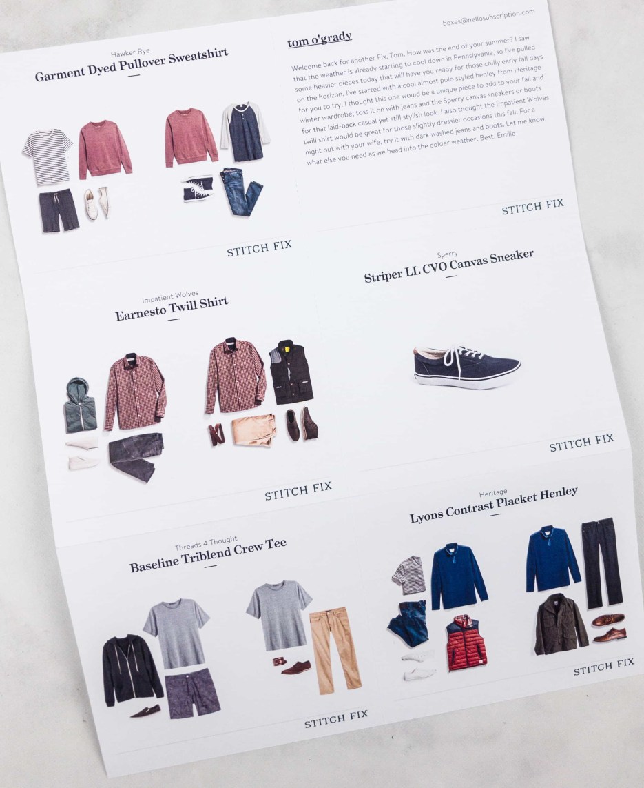 Stitch Fix Men September 2017 Review - Hello Subscription