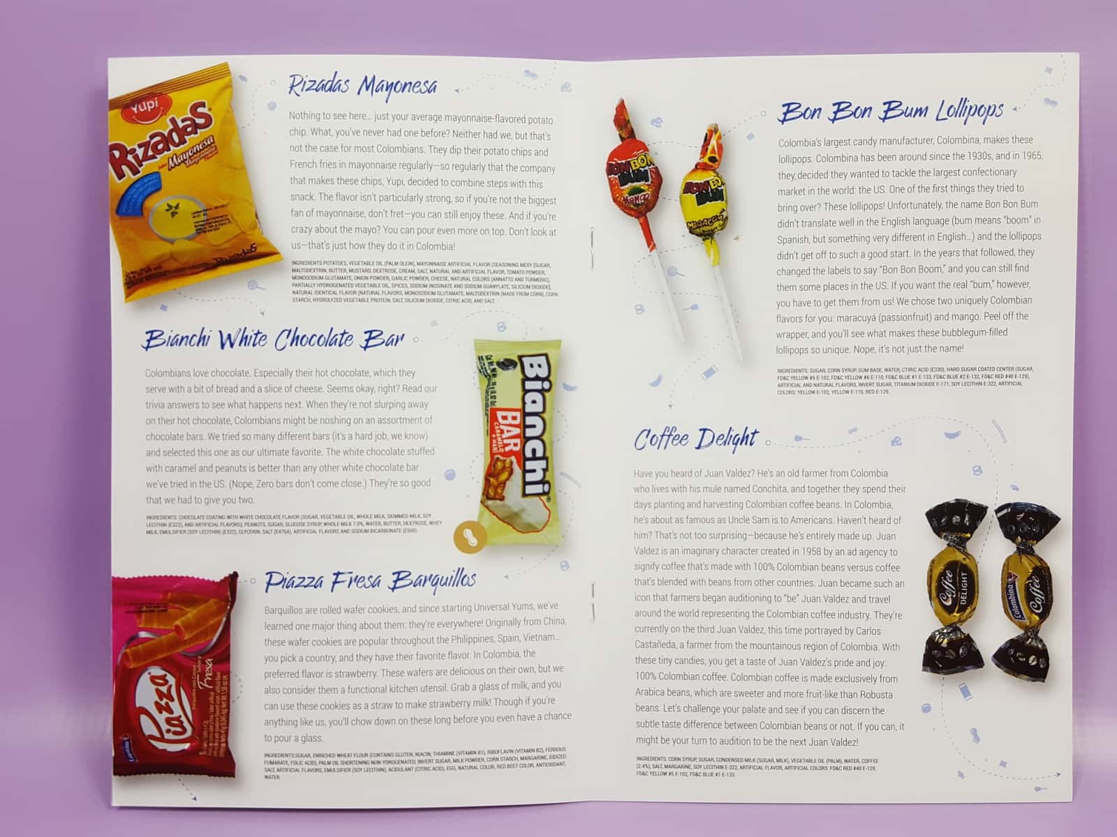 Universal Yums August 2017 Subscription Box Review - Colombia - Hello ...