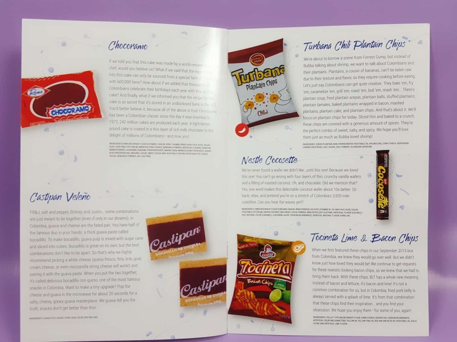 Universal Yums August 2017 Subscription Box Review - Colombia - Hello ...