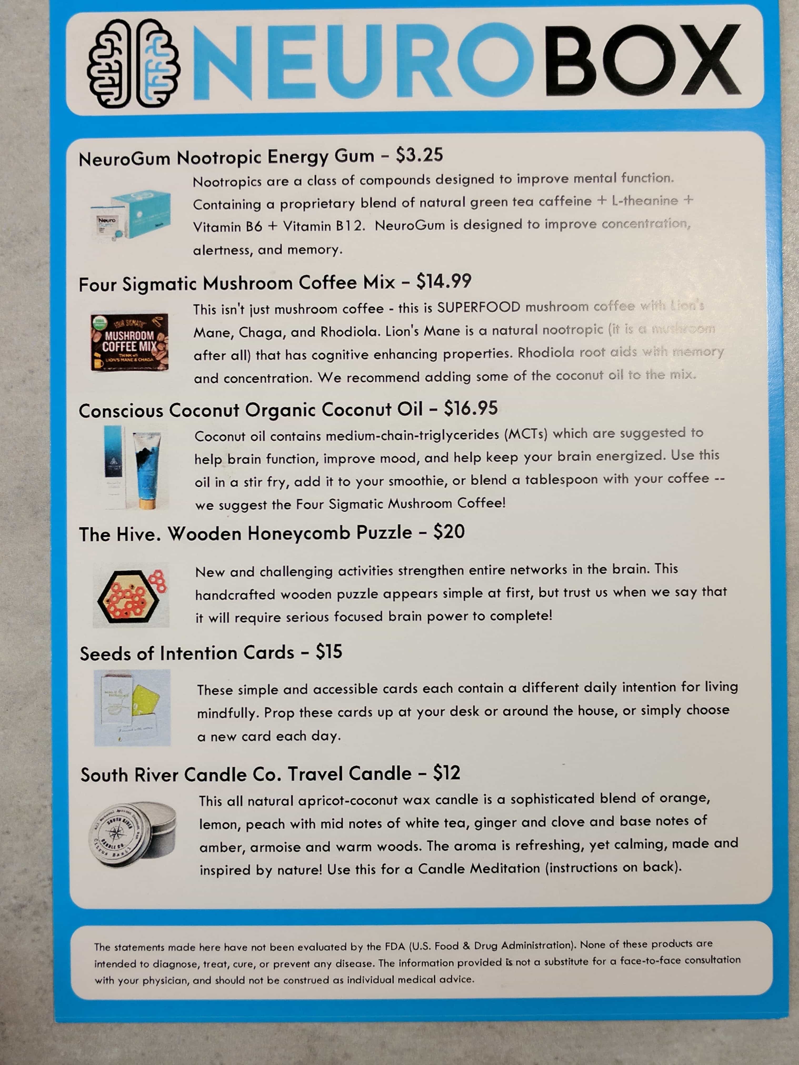 NeuroBox Subscription Box Review + Coupon - October 2017 - Hello ...