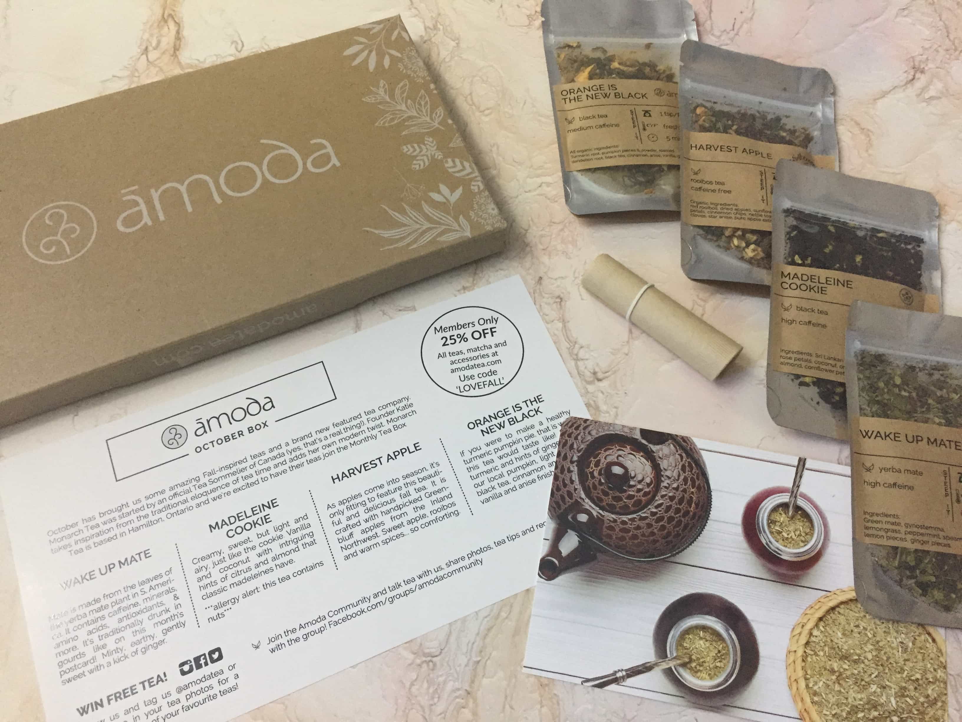 Amoda Tea October 2017 Subscription Box Review + Coupon! - Hello ...
