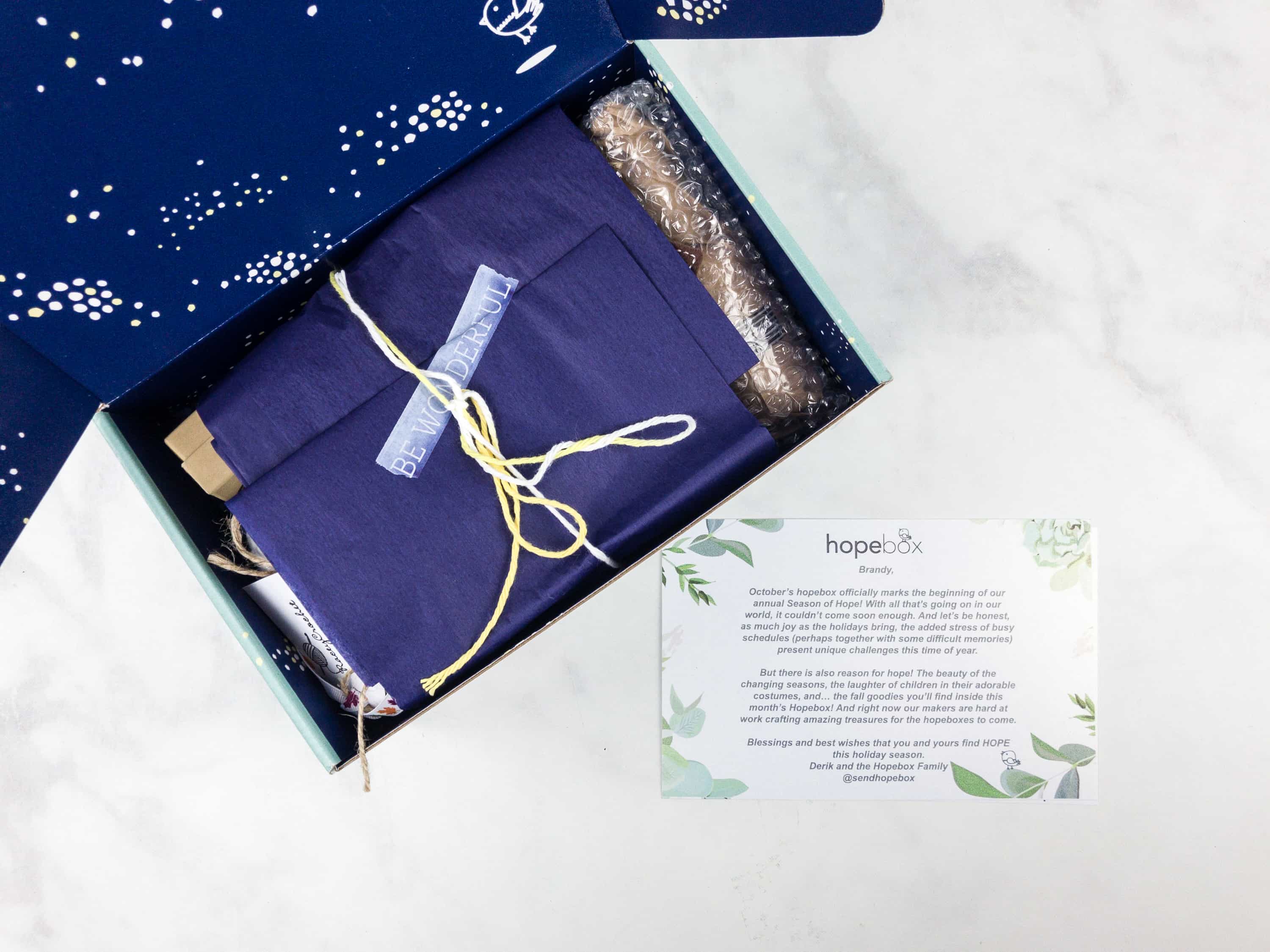 Hopebox October 2017 Subscription Box Review - Hello Subscription