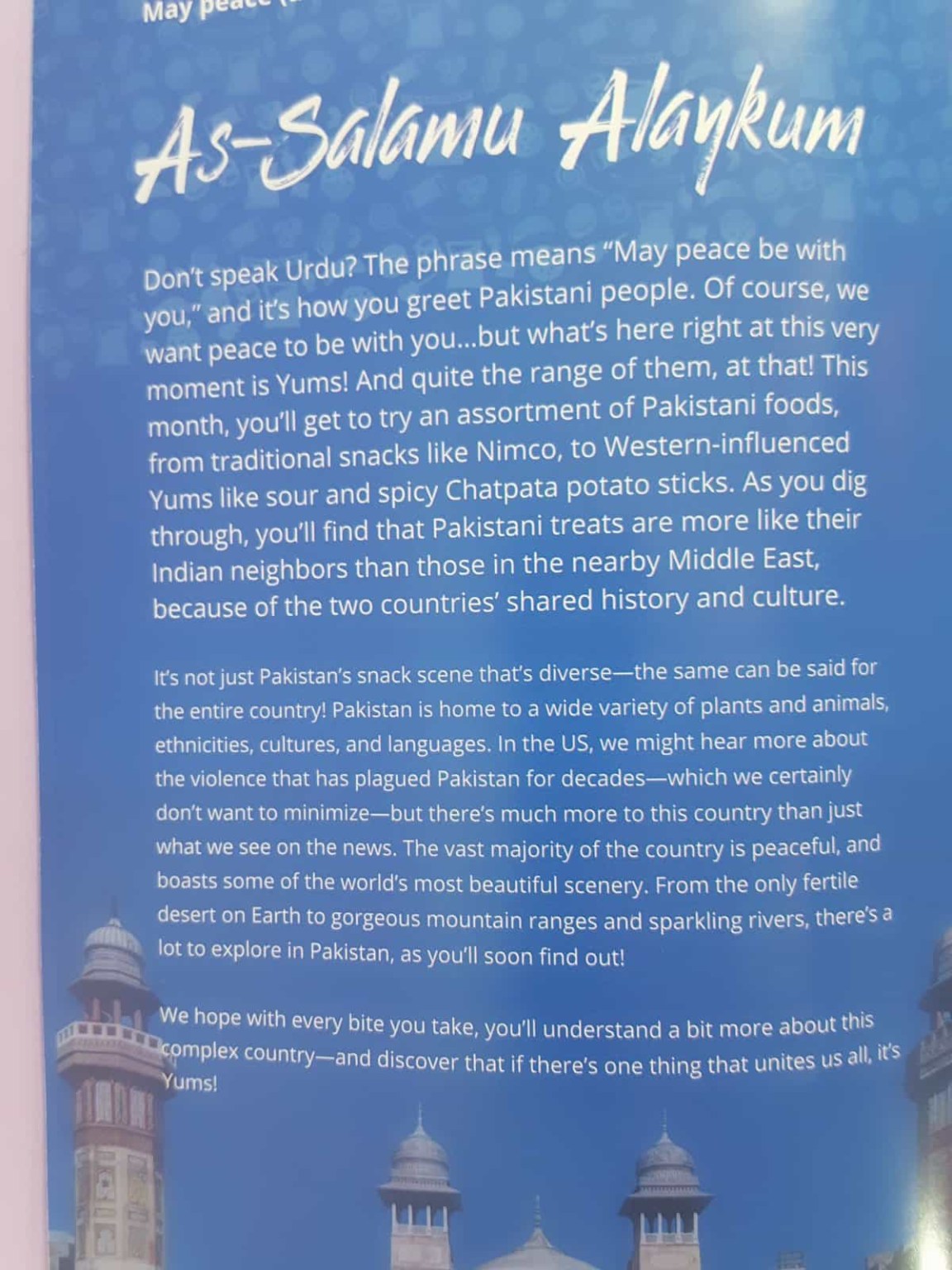 Universal Yums September 2017 Subscription Box Review - Pakistan ...