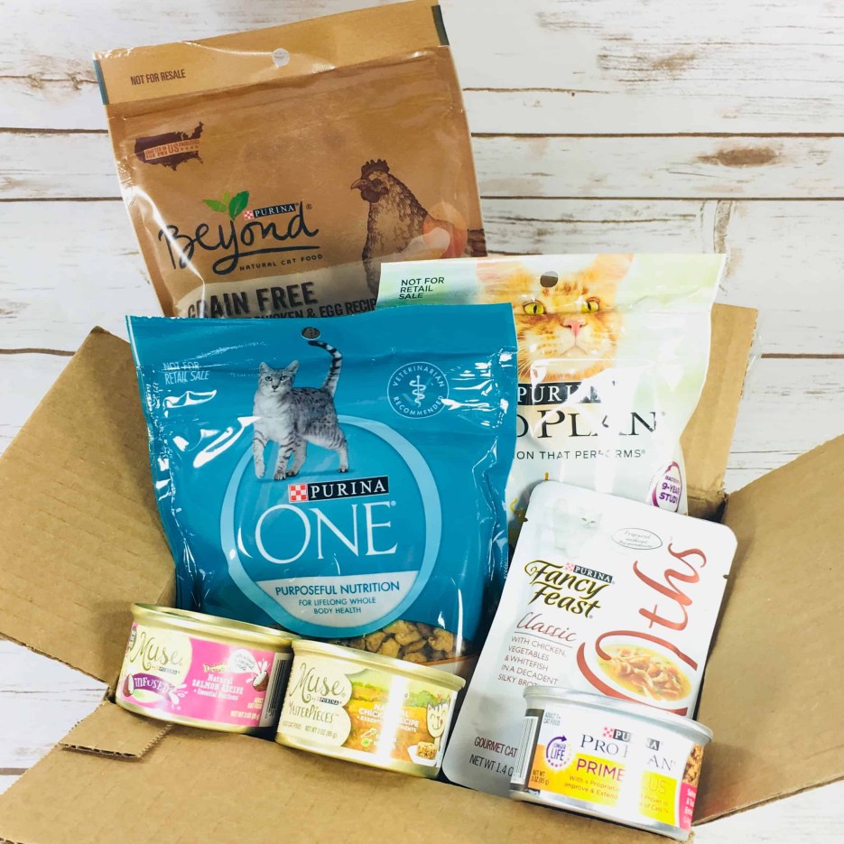 Amazon Prime Purina Cat Food Sample Box Review - Hello Subscription