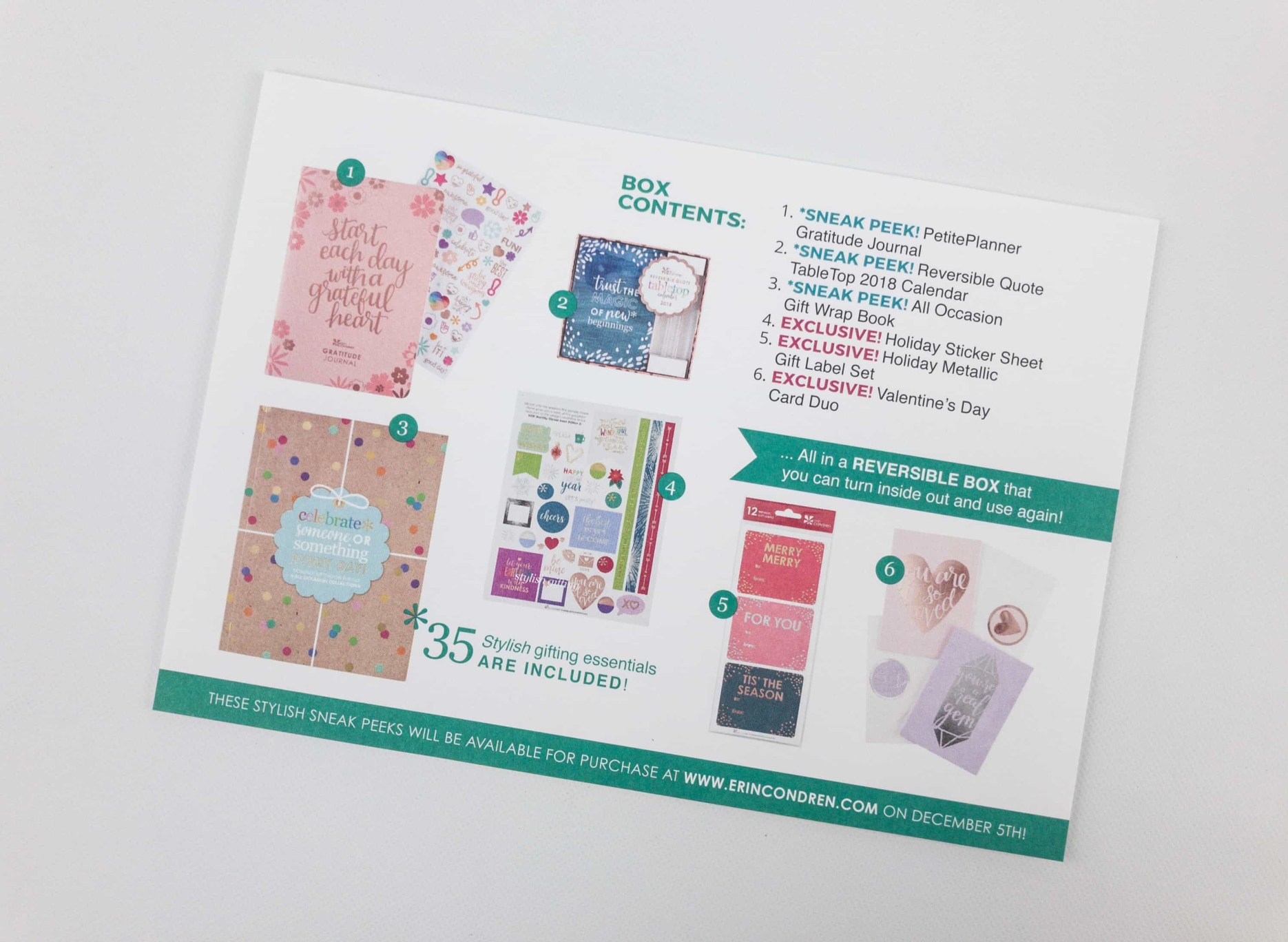 Erin Condren Seasonal Surprise Box Winter 2017 Box Review - Hello ...