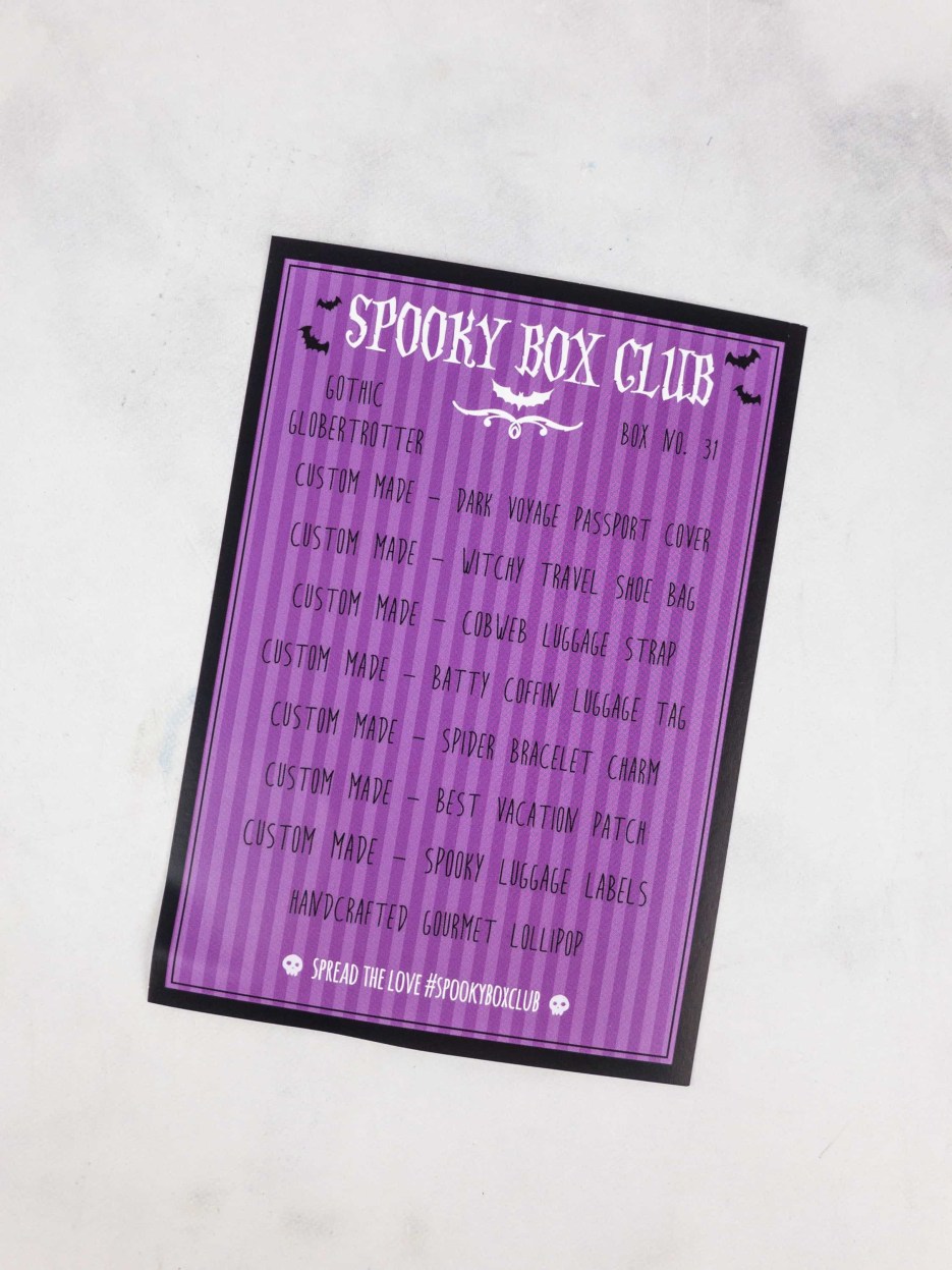 Spooky Box Club October 2017 Subscription Box Review - Gothic ...