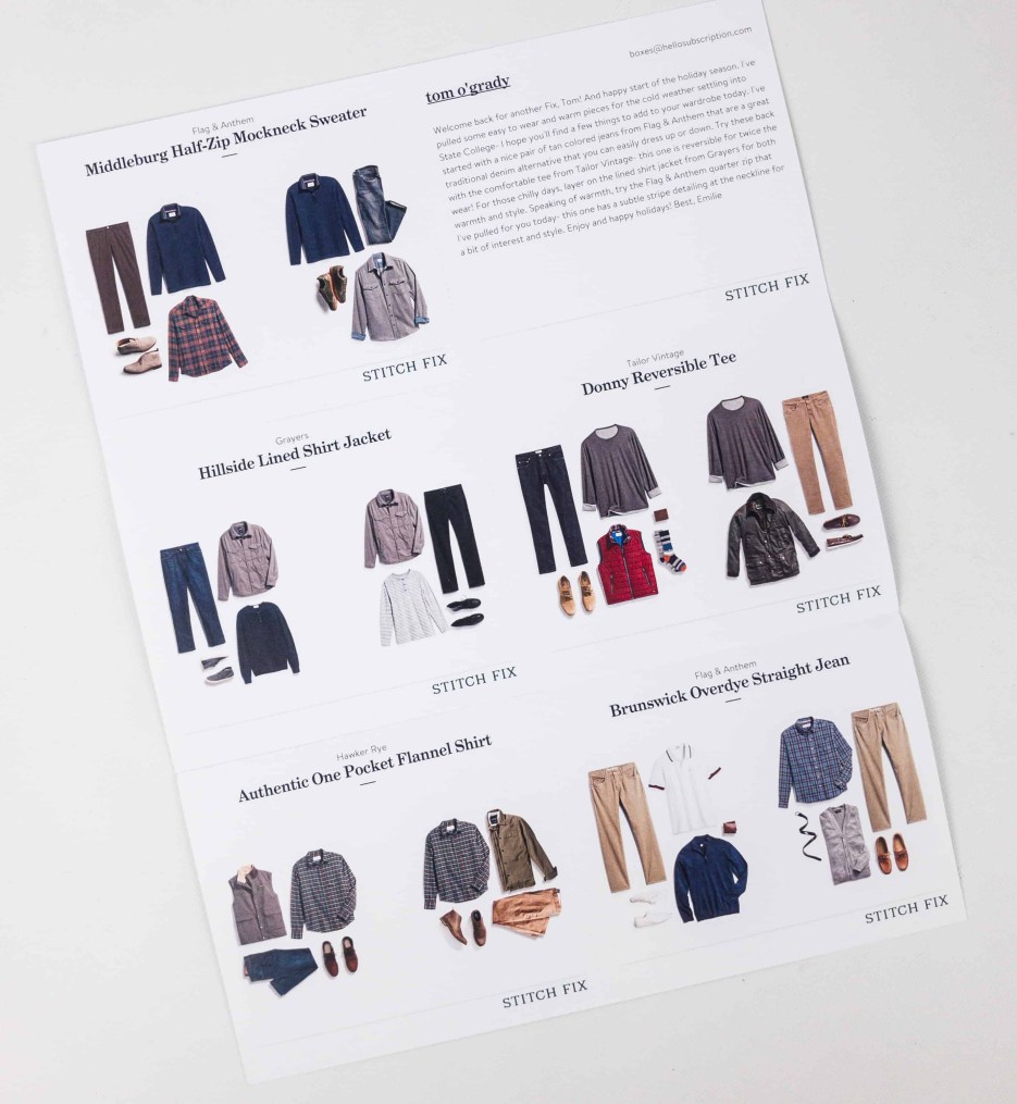 Stitch Fix Men December 2017 Review - Hello Subscription