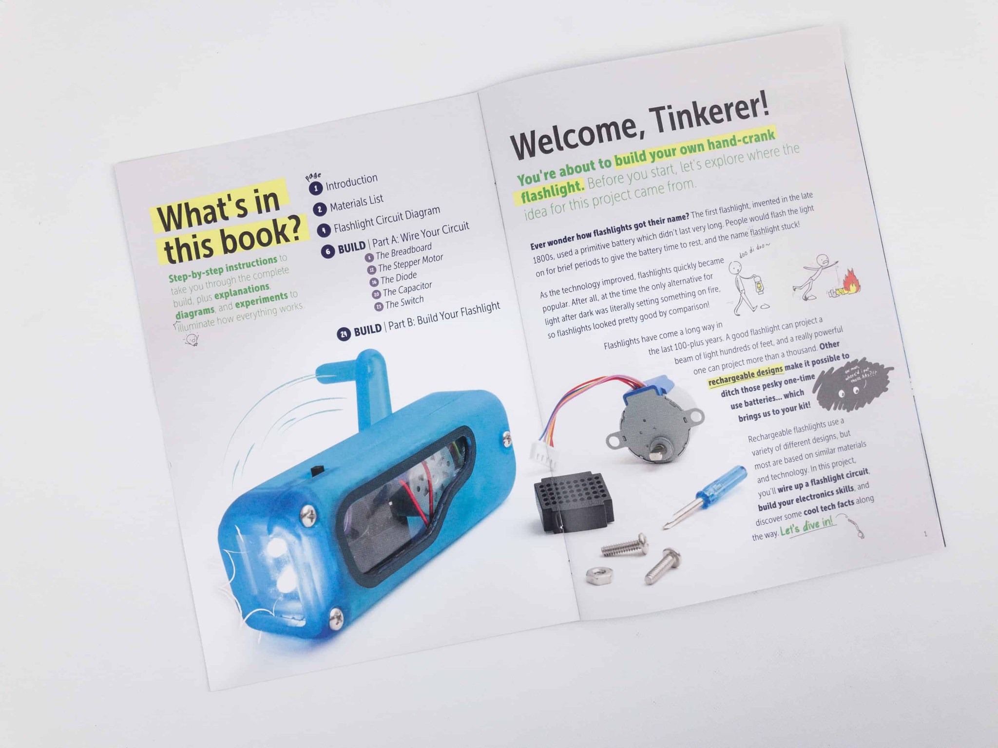 Tinker Crate Electronics Pack Review - Flashlight - Hello Subscription