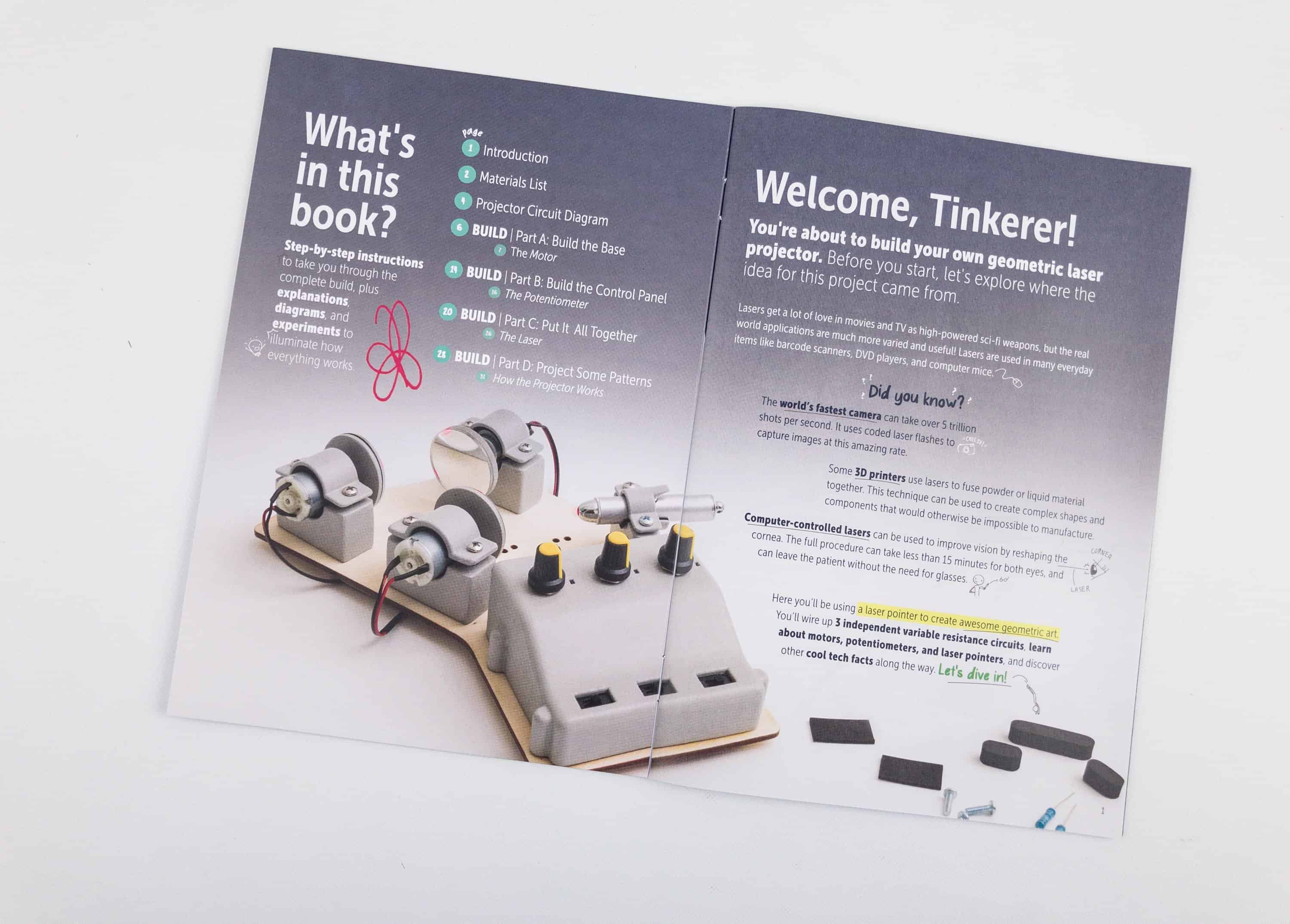 Tinker Crate Electronics Pack Review - Laser Projector - Hello Subscription