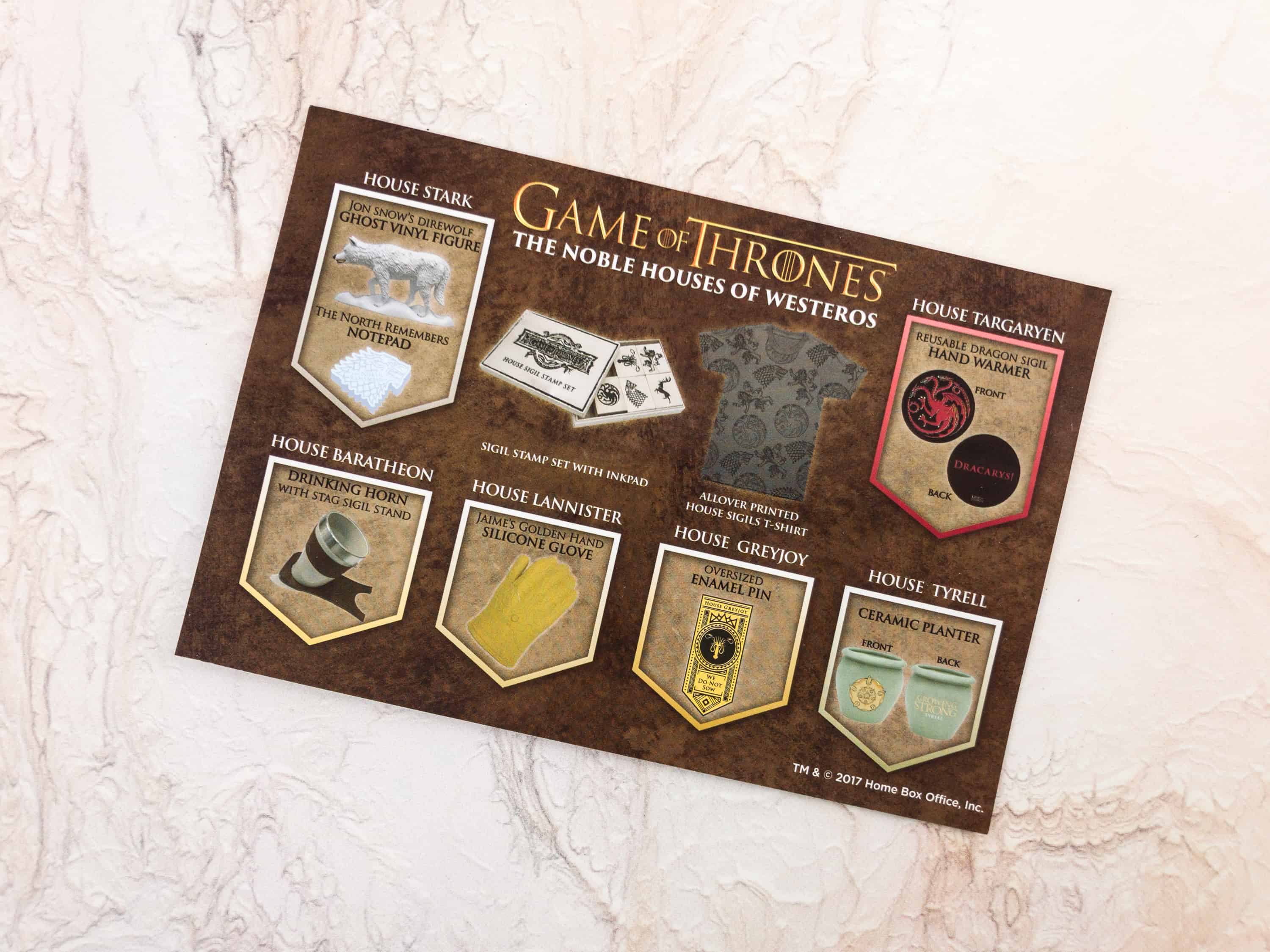 Game of Thrones Box Winter 2017 Review - Hello Subscription