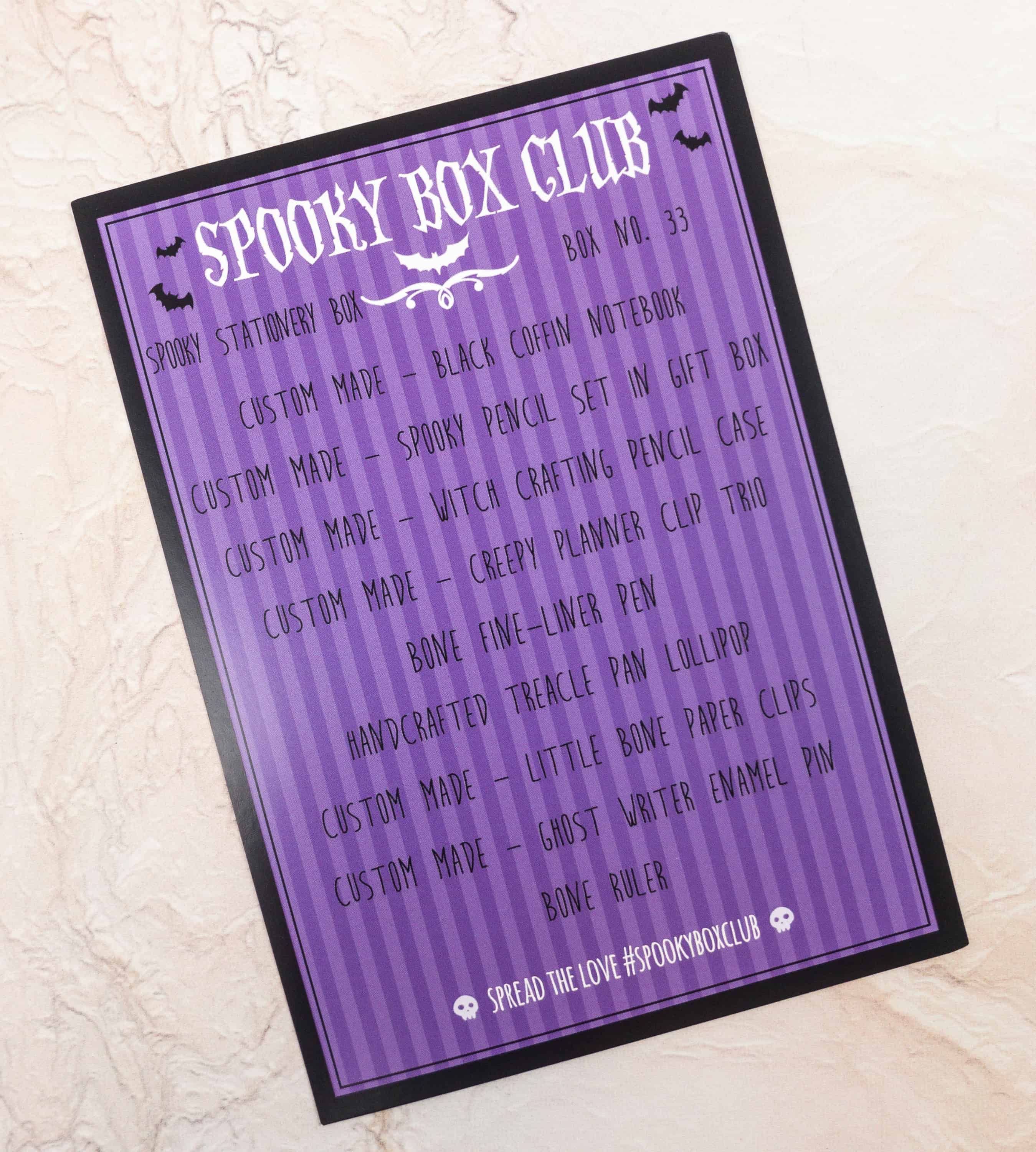 Spooky Box Club Subscription Box Review - Spooky Stationery Box - Hello ...