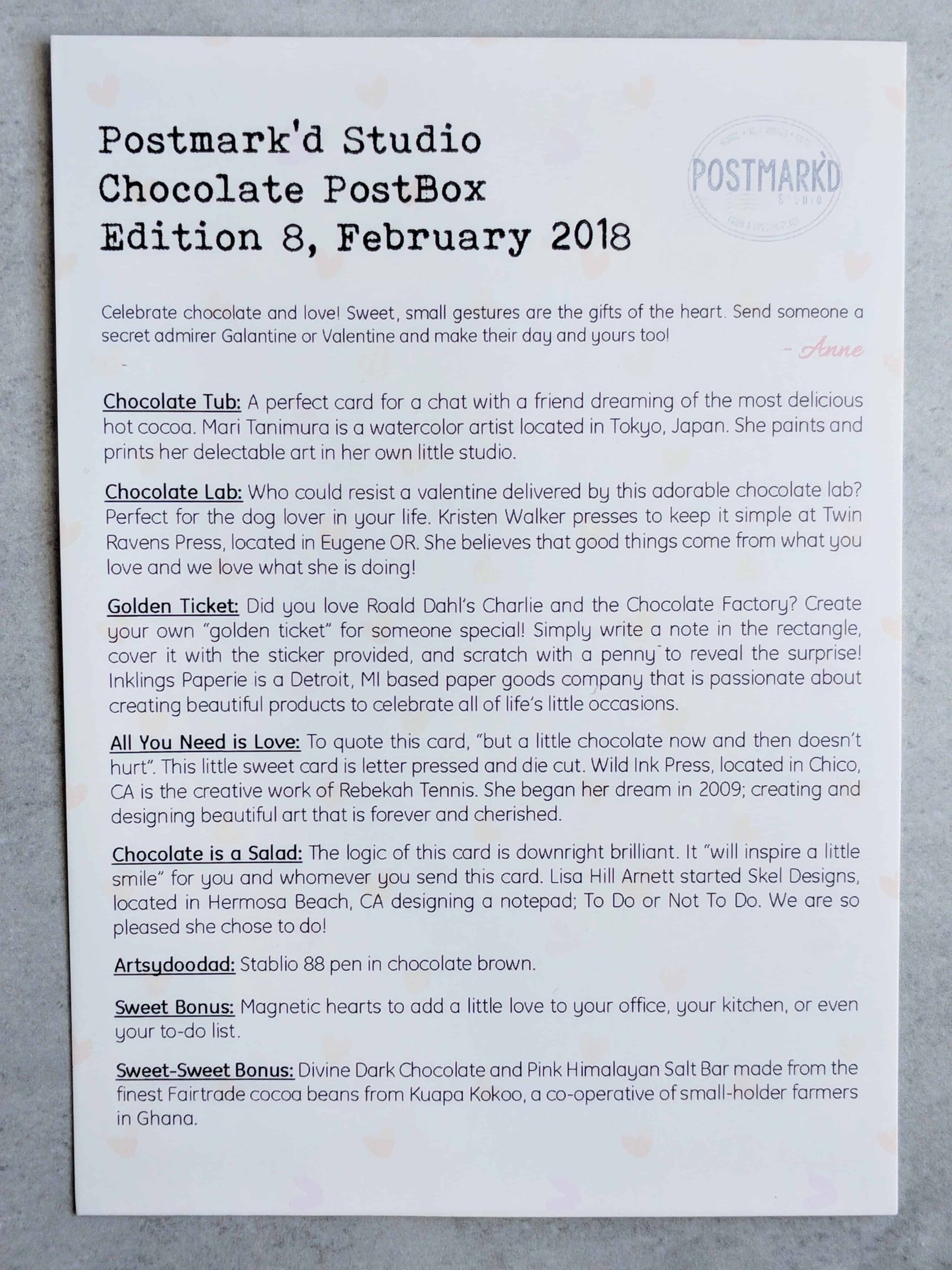 PostBox Subscription Box Review + Coupon - February 2018 - Hello ...