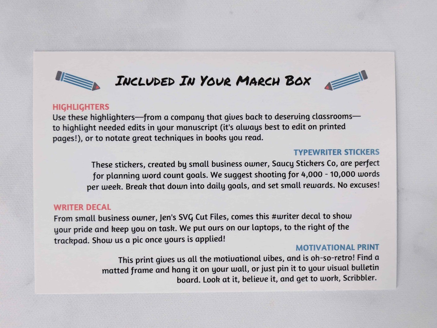 Scribbler Subscription Box Review - March 2018 - Hello Subscription