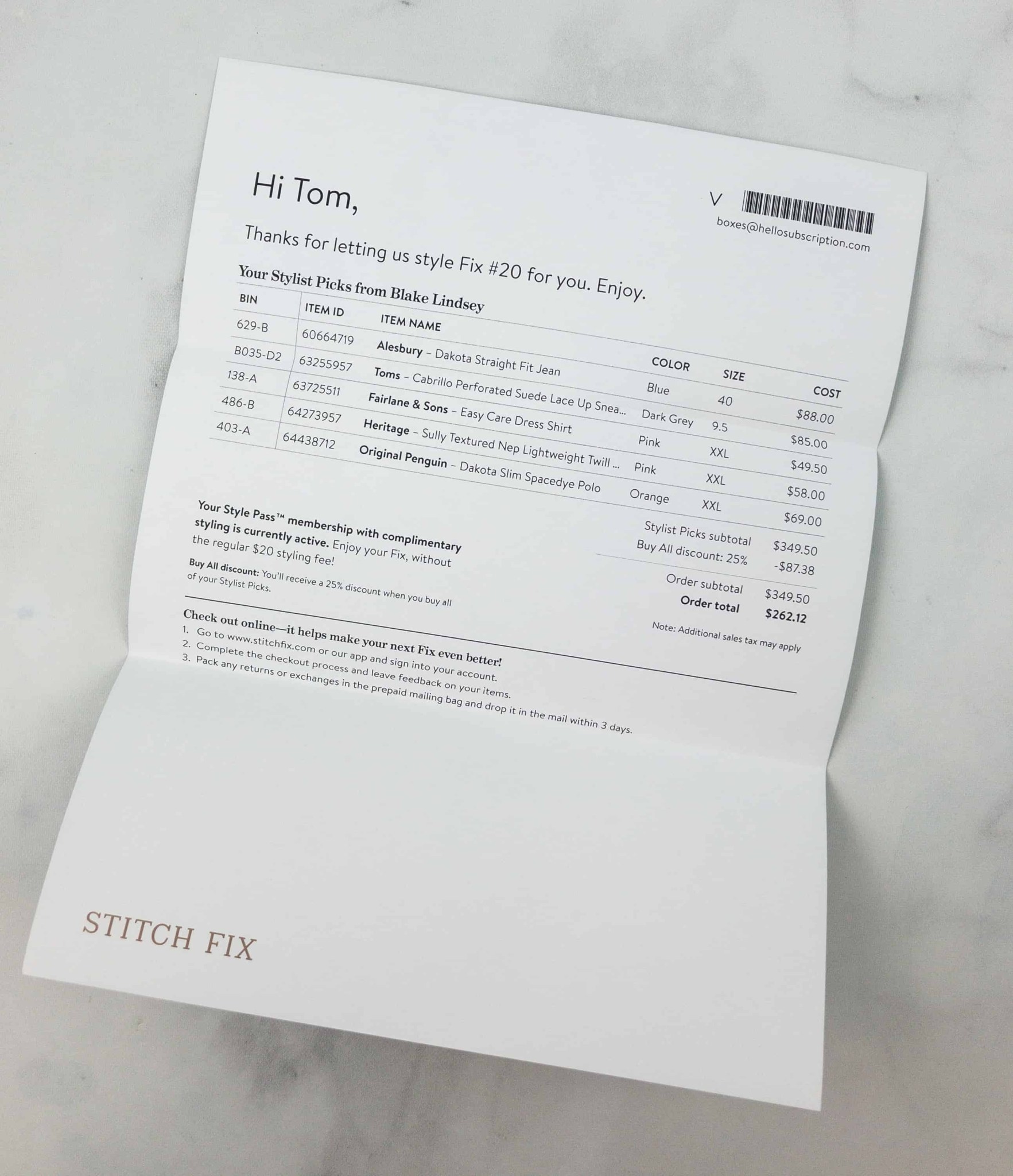 Stitch Fix Men May 2018 Review - Hello Subscription