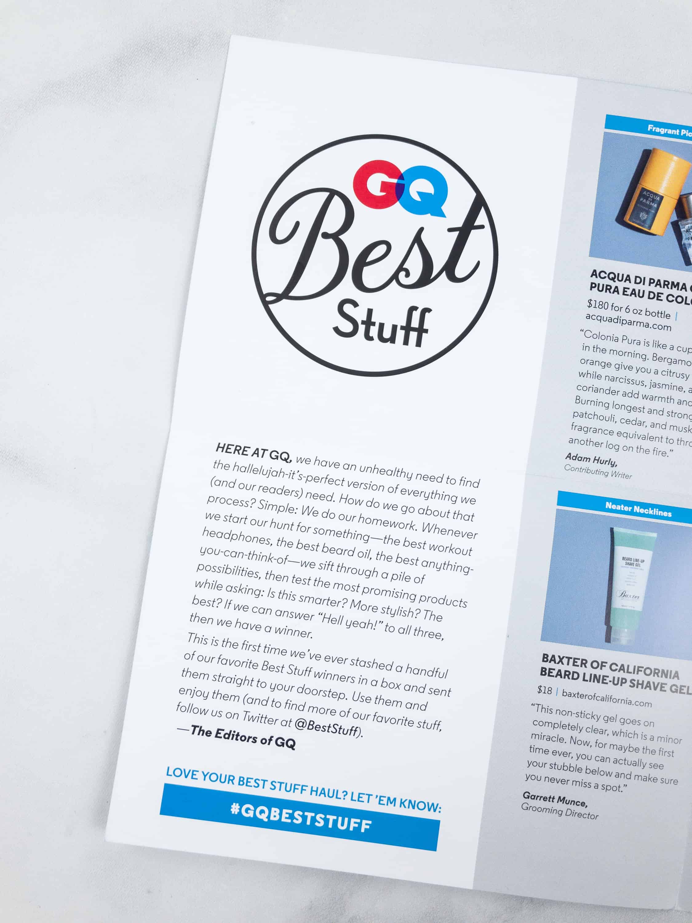 GQ Best Stuff Box Winter 2018 Subscription Box Review - Hello Subscription