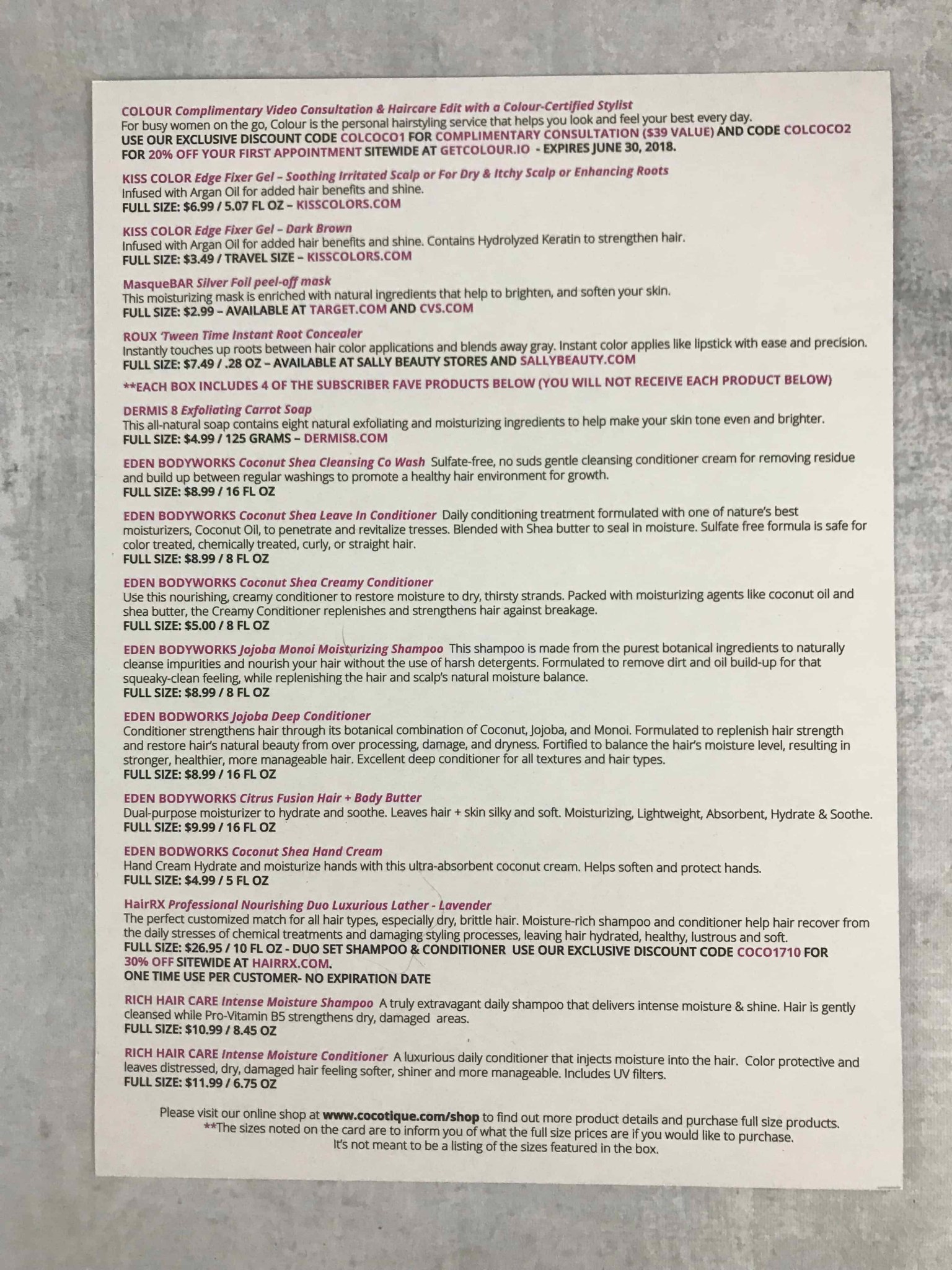 COCOTIQUE April 2018 Subscription Box Review + Coupon - Hello Subscription