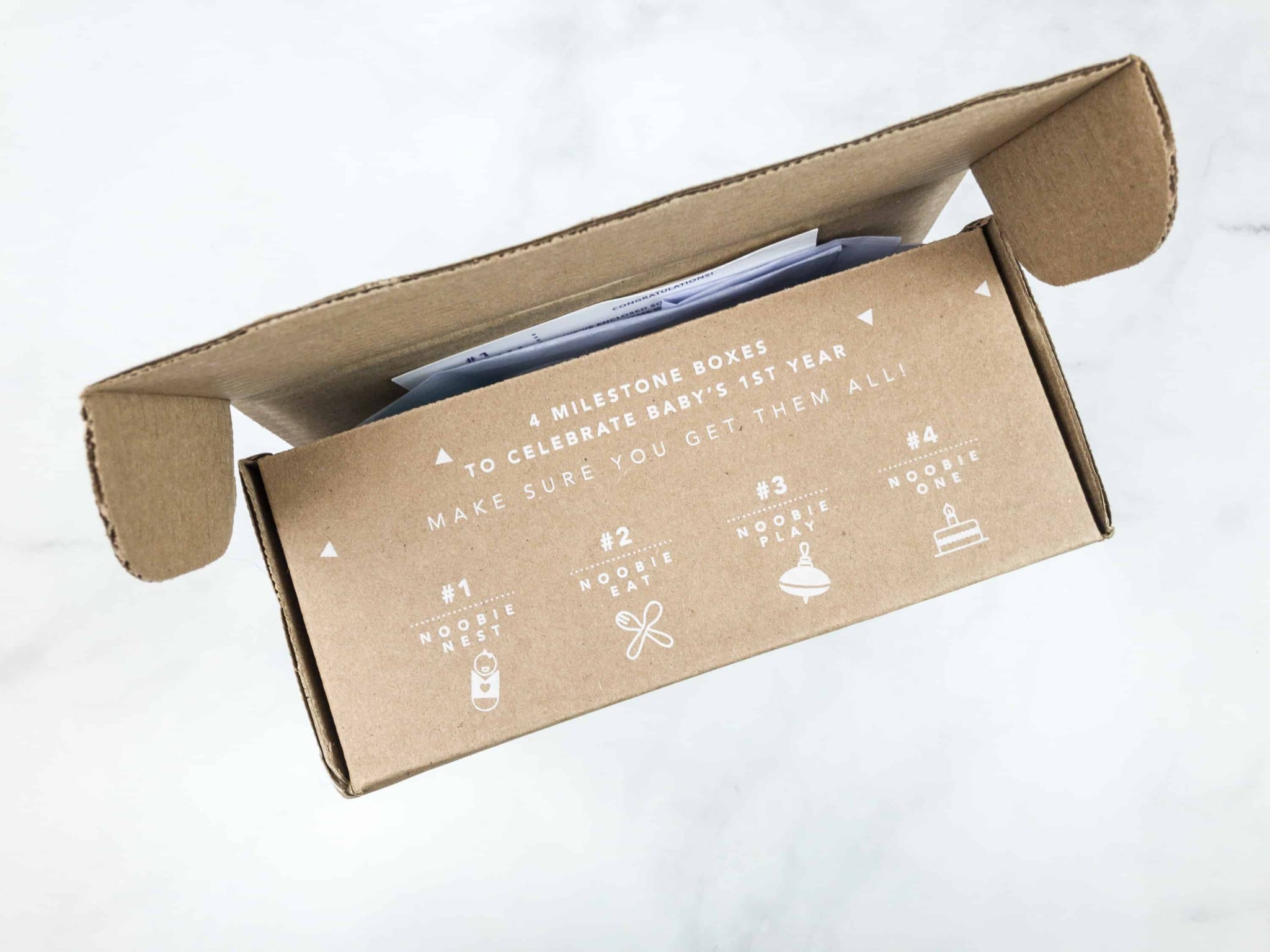 Noobie Box Milestone Box Review - Nest Box #1 - Hello Subscription