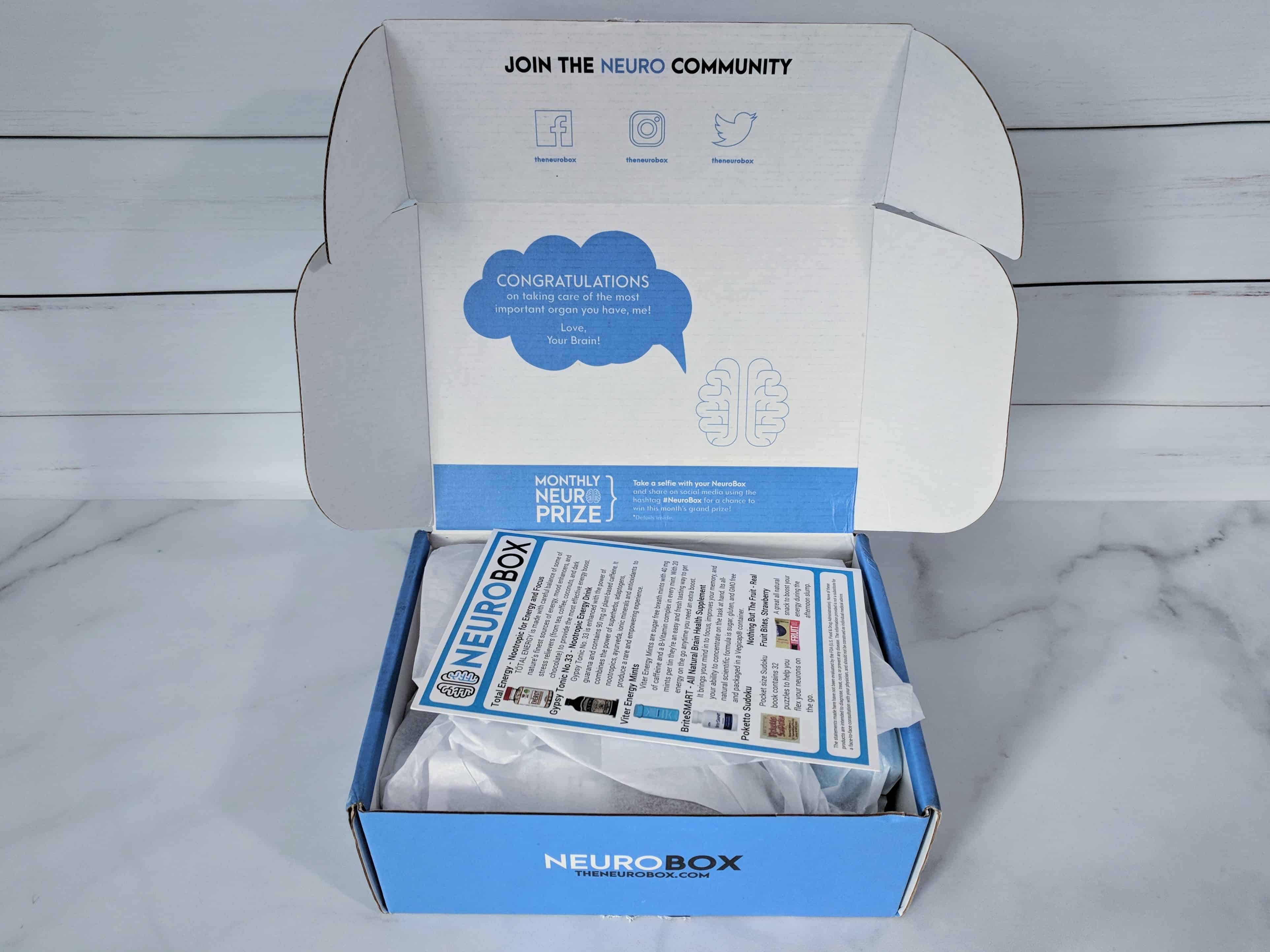NeuroBox Subscription Box Review + Coupon - June 2018 - Hello Subscription