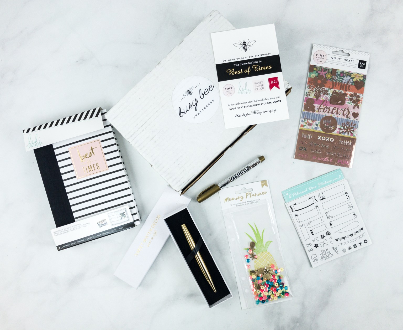Busy Bee Stationery June 2018 Subscription Box Review - Hello Subscription