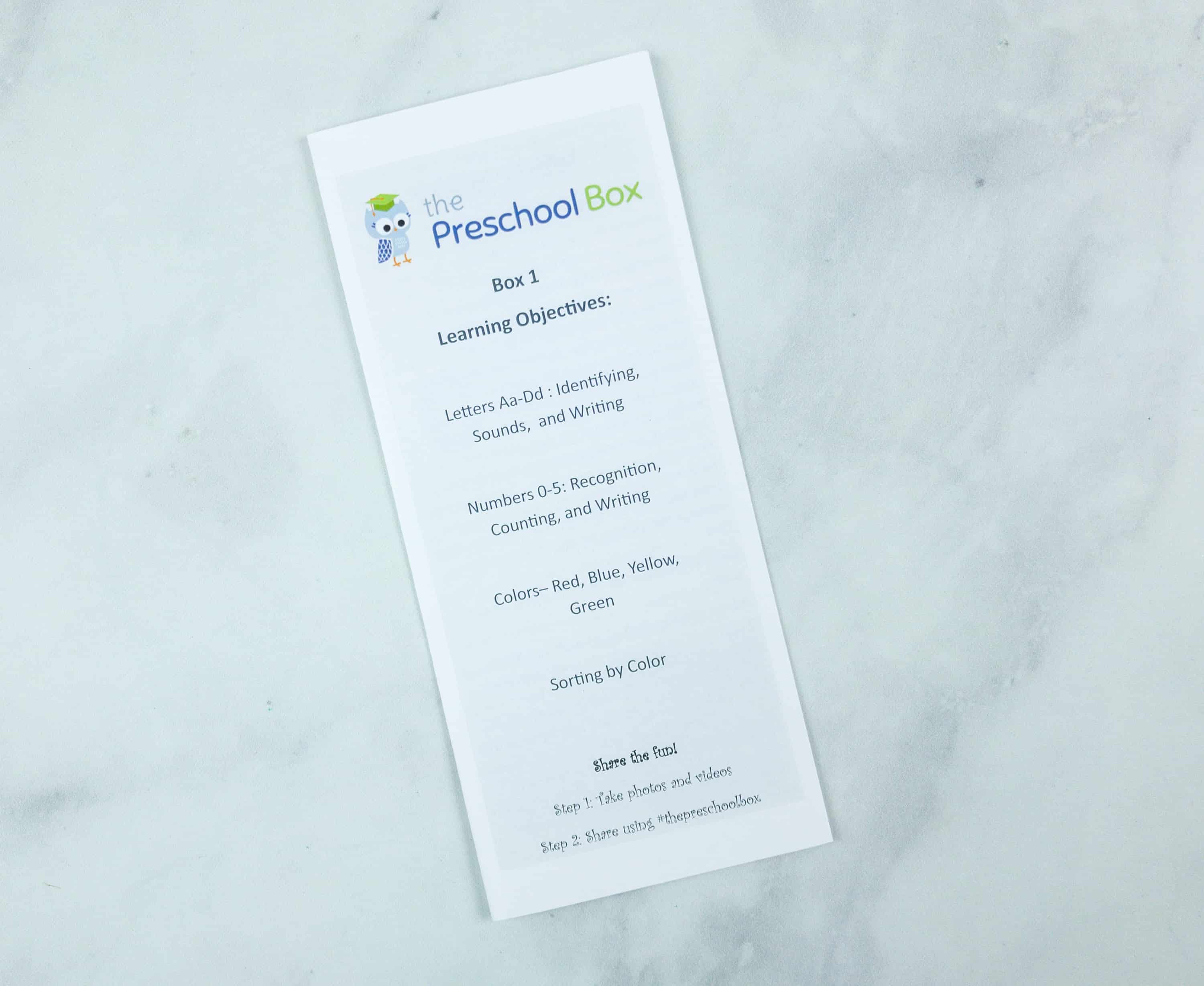 The Preschool Box Subscription Box Review - Box 1 - Hello Subscription