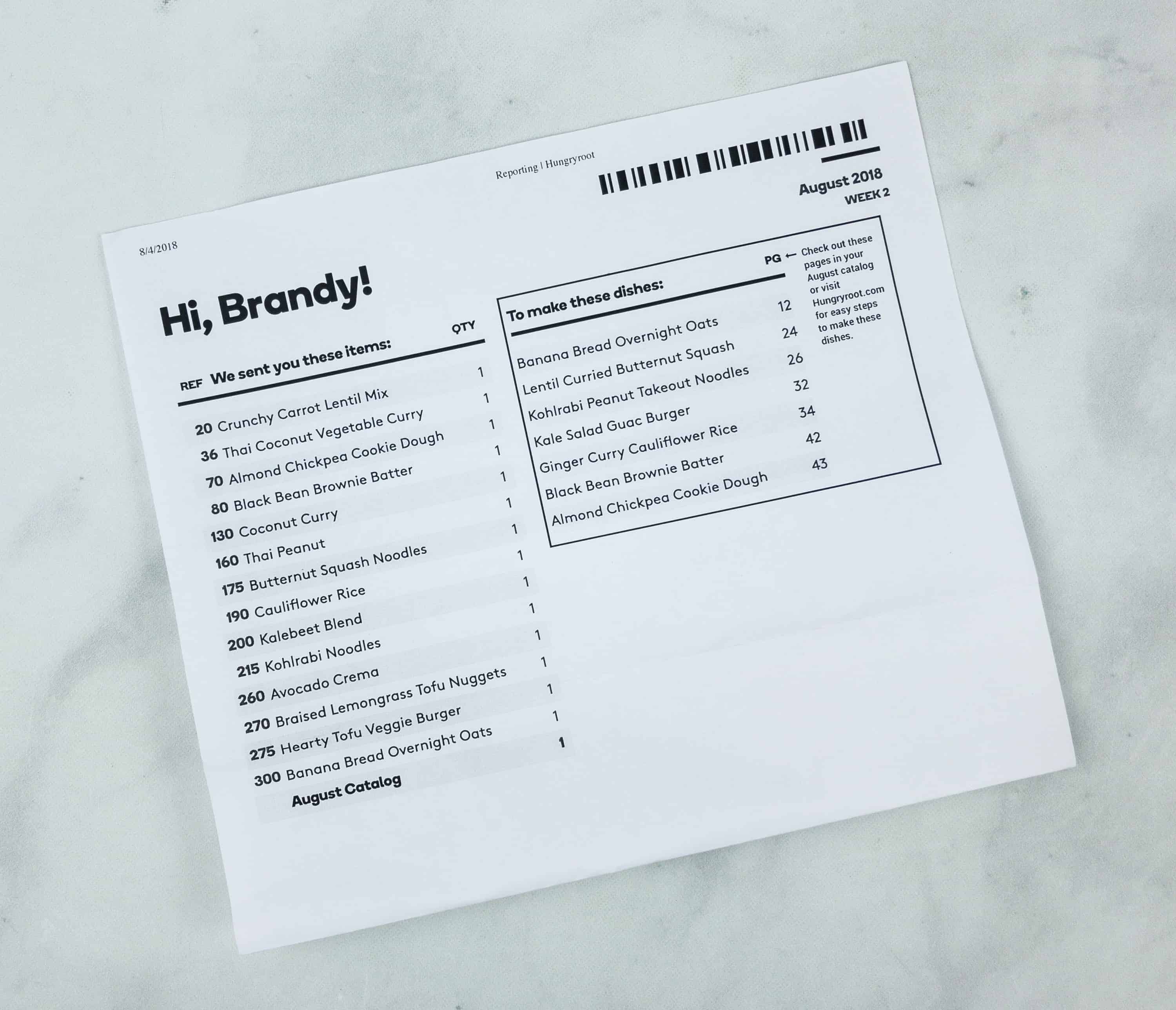 Hungryroot Meal Kit August 2018 Subscription Box Review - Hello ...