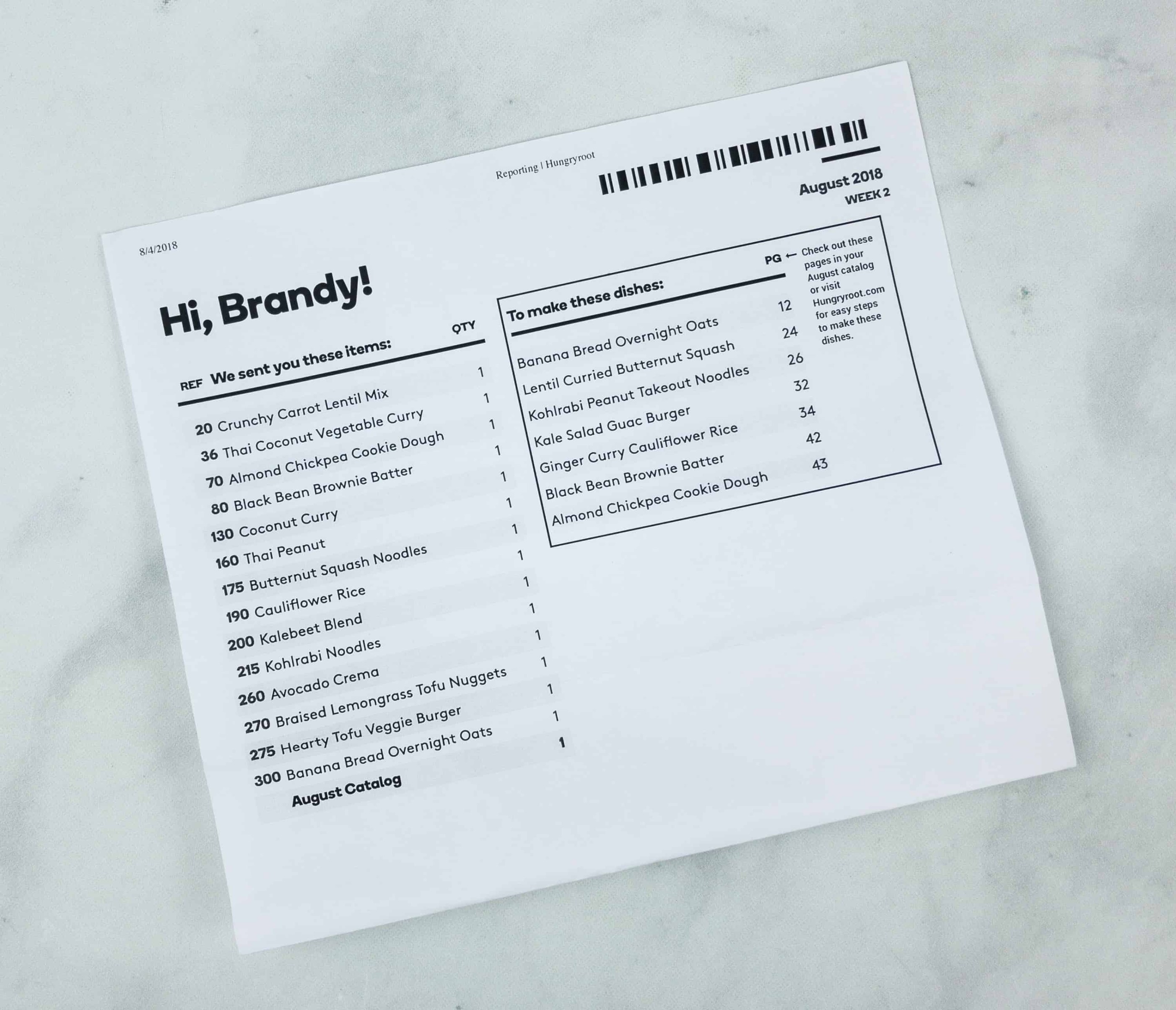 Hungryroot Meal Kit August 2018 Subscription Box Review - Hello ...