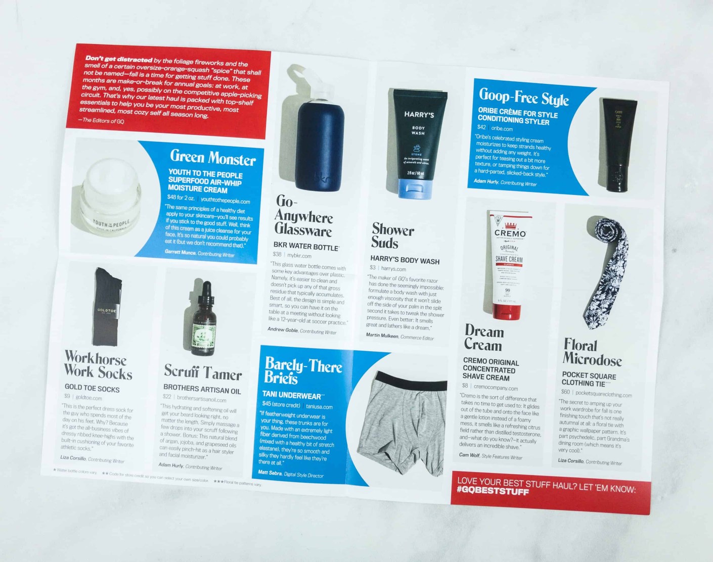GQ Best Stuff Box Fall 2018 Subscription Box Review - Hello Subscription