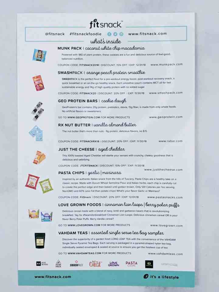 FitSnack October 2018 Subscription Box Review & Coupon - hello subscription