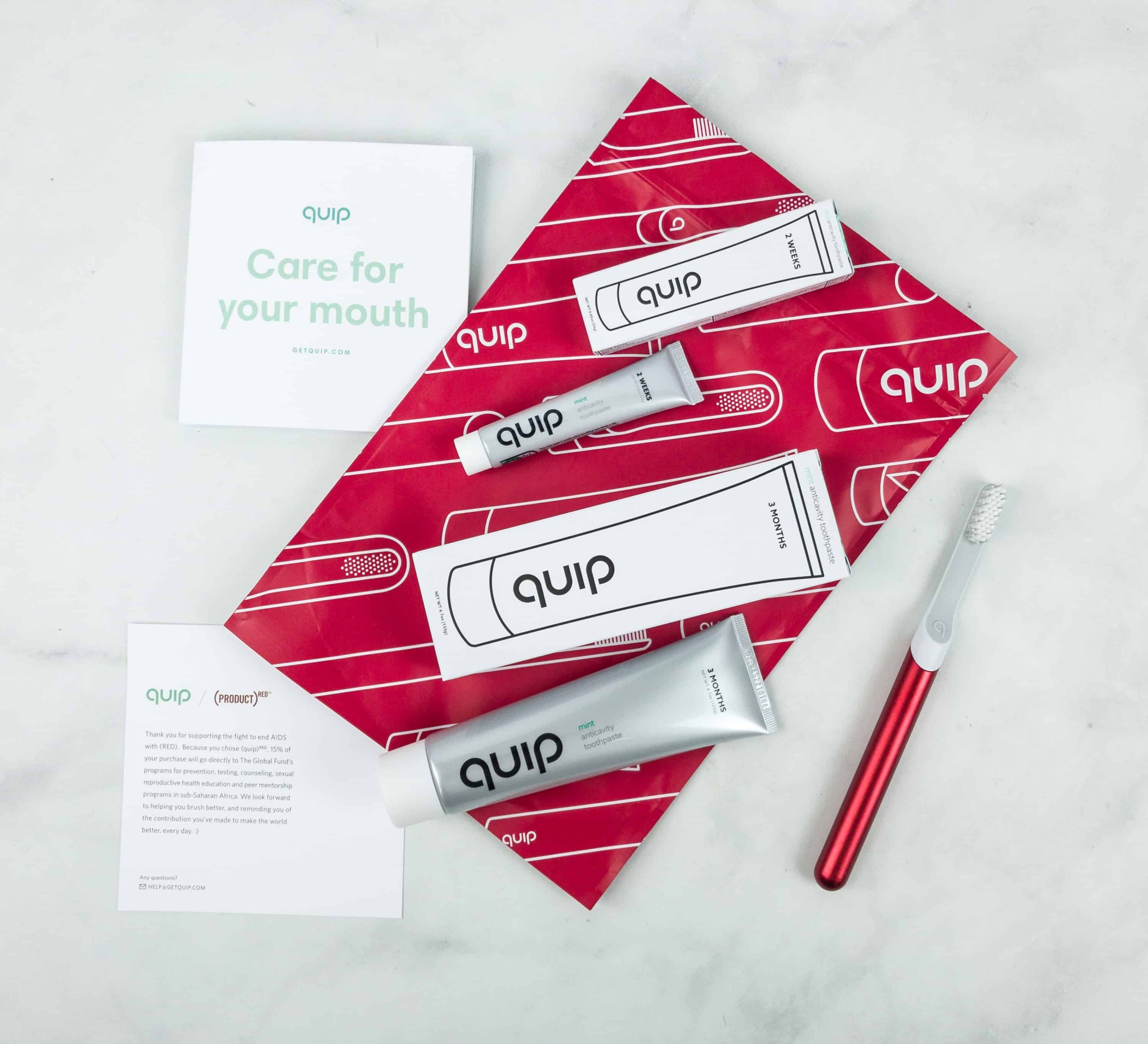 Quip Toothbrush Special Edition Product RED Starter Set Review - Hello ...