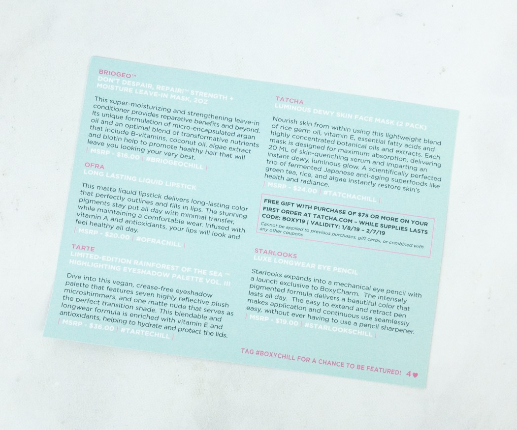 BOXYCHARM January 2019 Review - Hello Subscription