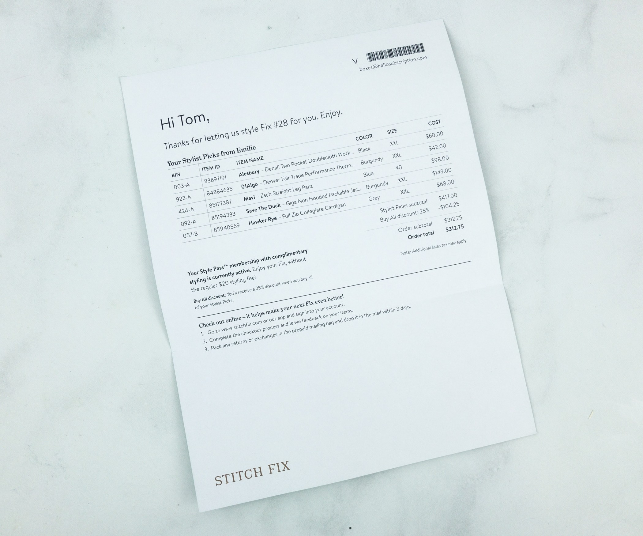 Stitch Fix Men January 2019 Review - Hello Subscription