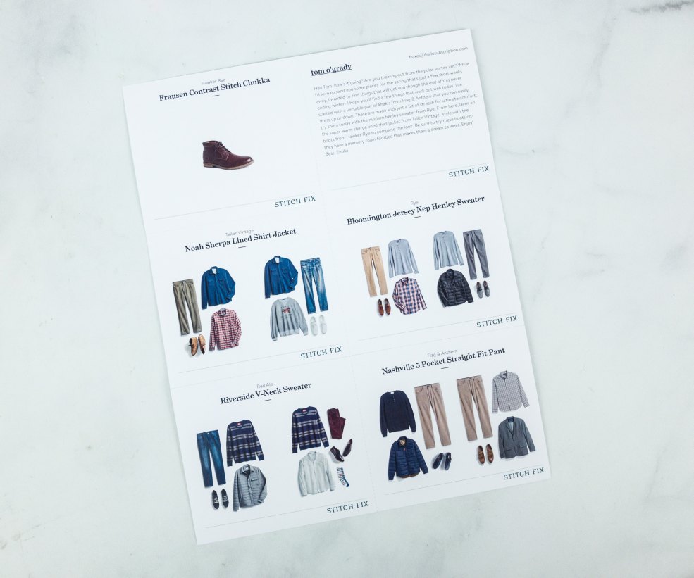 Stitch Fix Men February 2019 Review - hello subscription