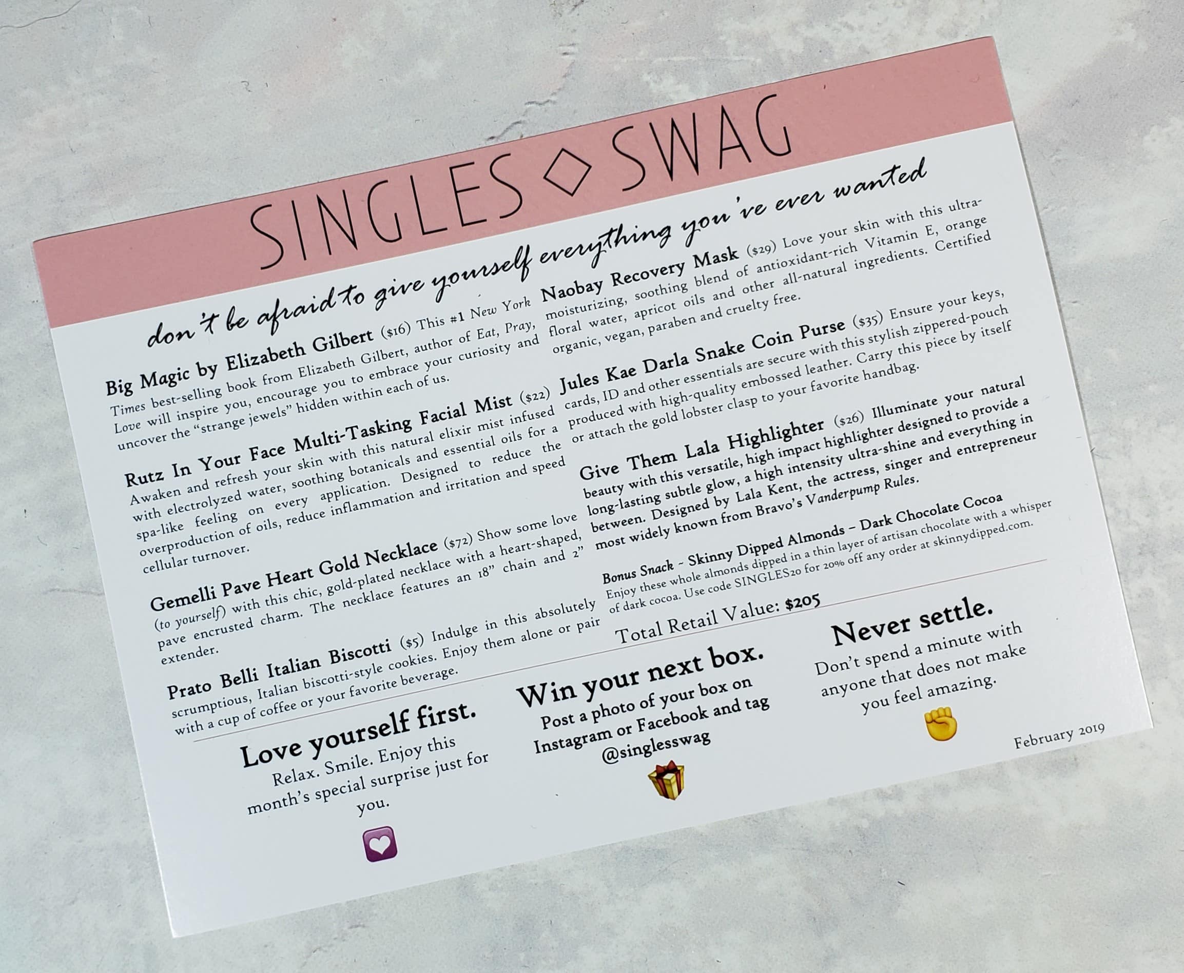 SinglesSwag Subscription Box Review & Coupon - February 2019 - Hello ...