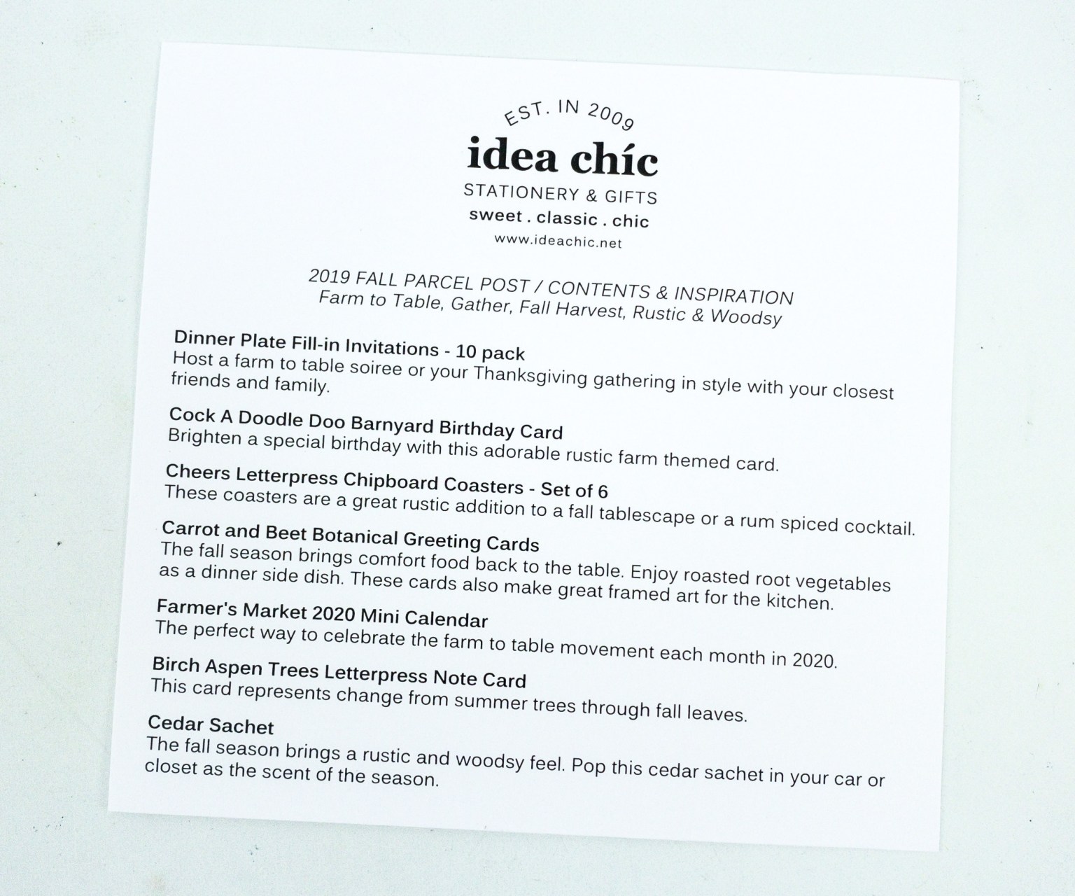 Idea Chic Parcel Post Fall 2019 Subscription Box Review - Hello ...