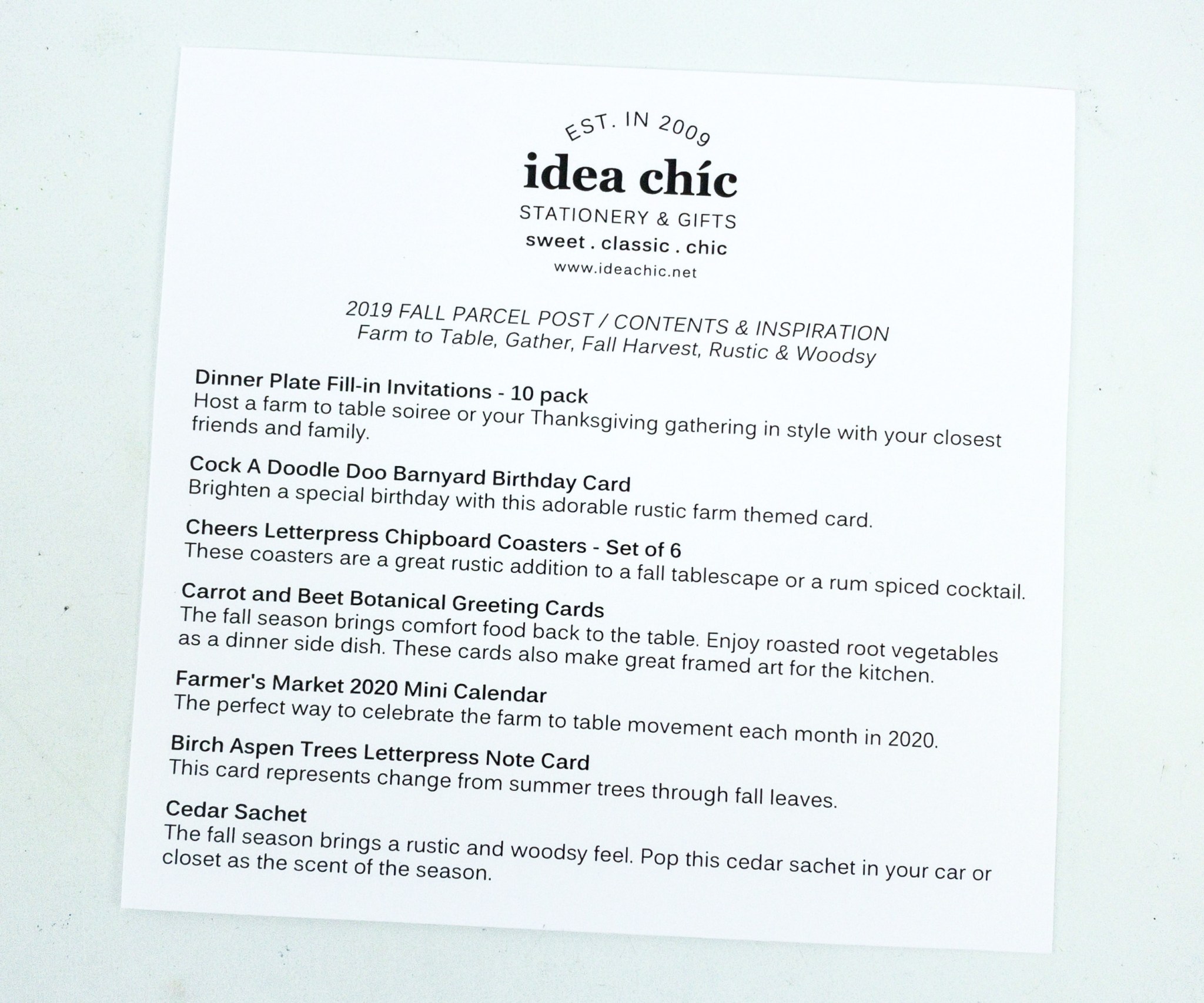 Idea Chic Parcel Post Fall 2019 Subscription Box Review - Hello ...