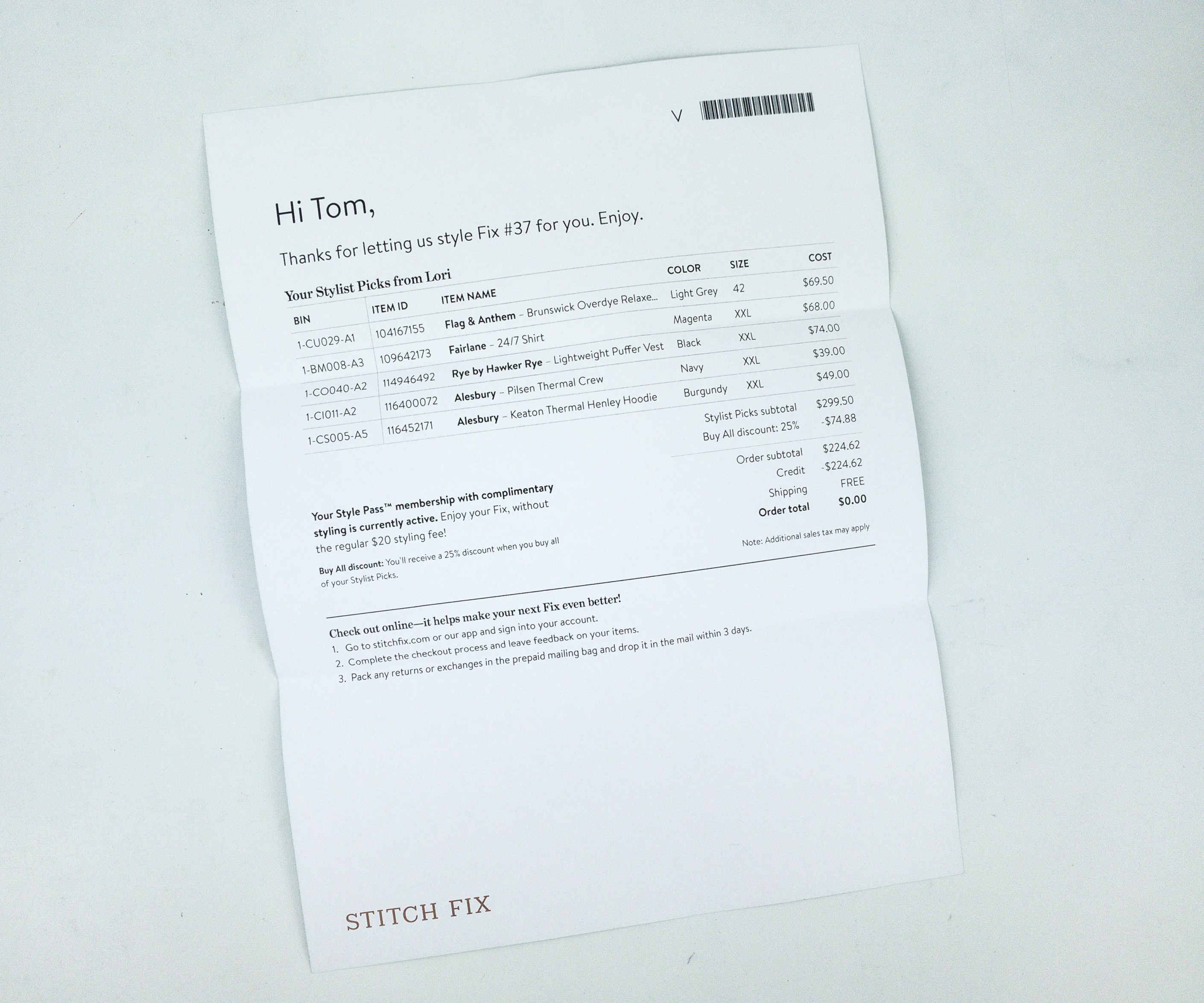 Stitch Fix Men October 2019 Review - Hello Subscription