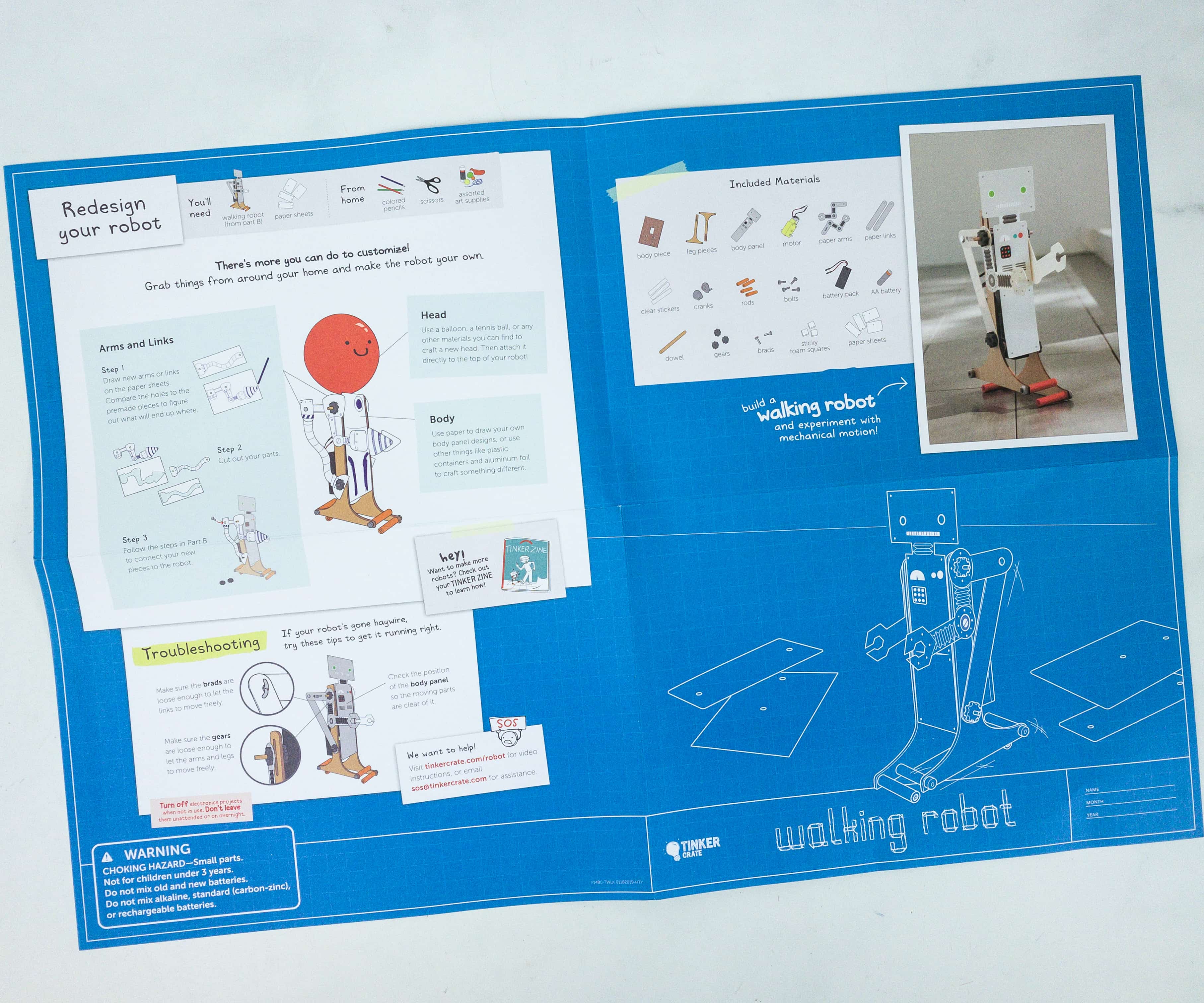 KiwiCo Tinker Crate Review & Coupon - WALKING ROBOT - hello subscription