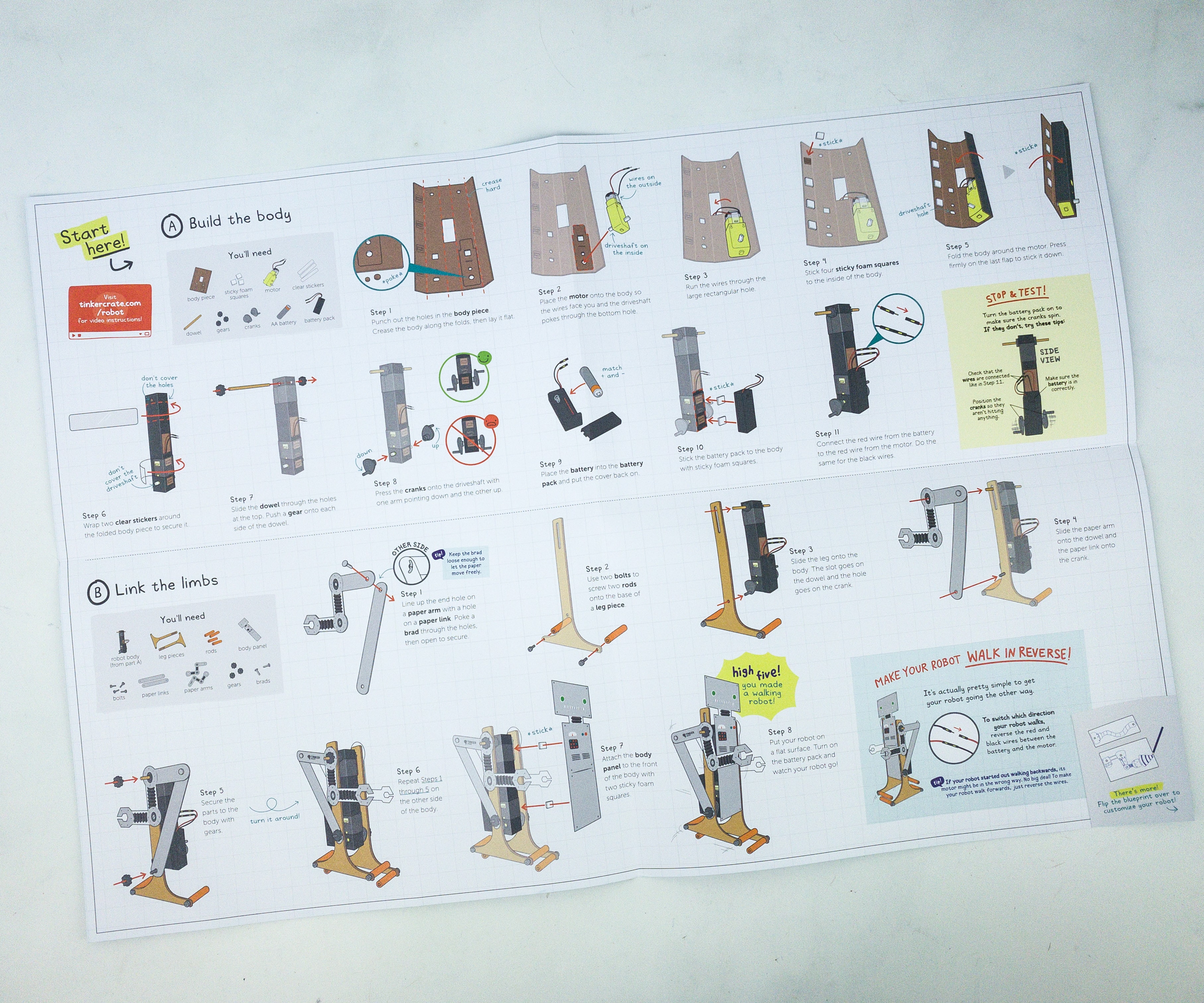 KiwiCo Tinker Crate Review & Coupon - WALKING ROBOT - hello subscription