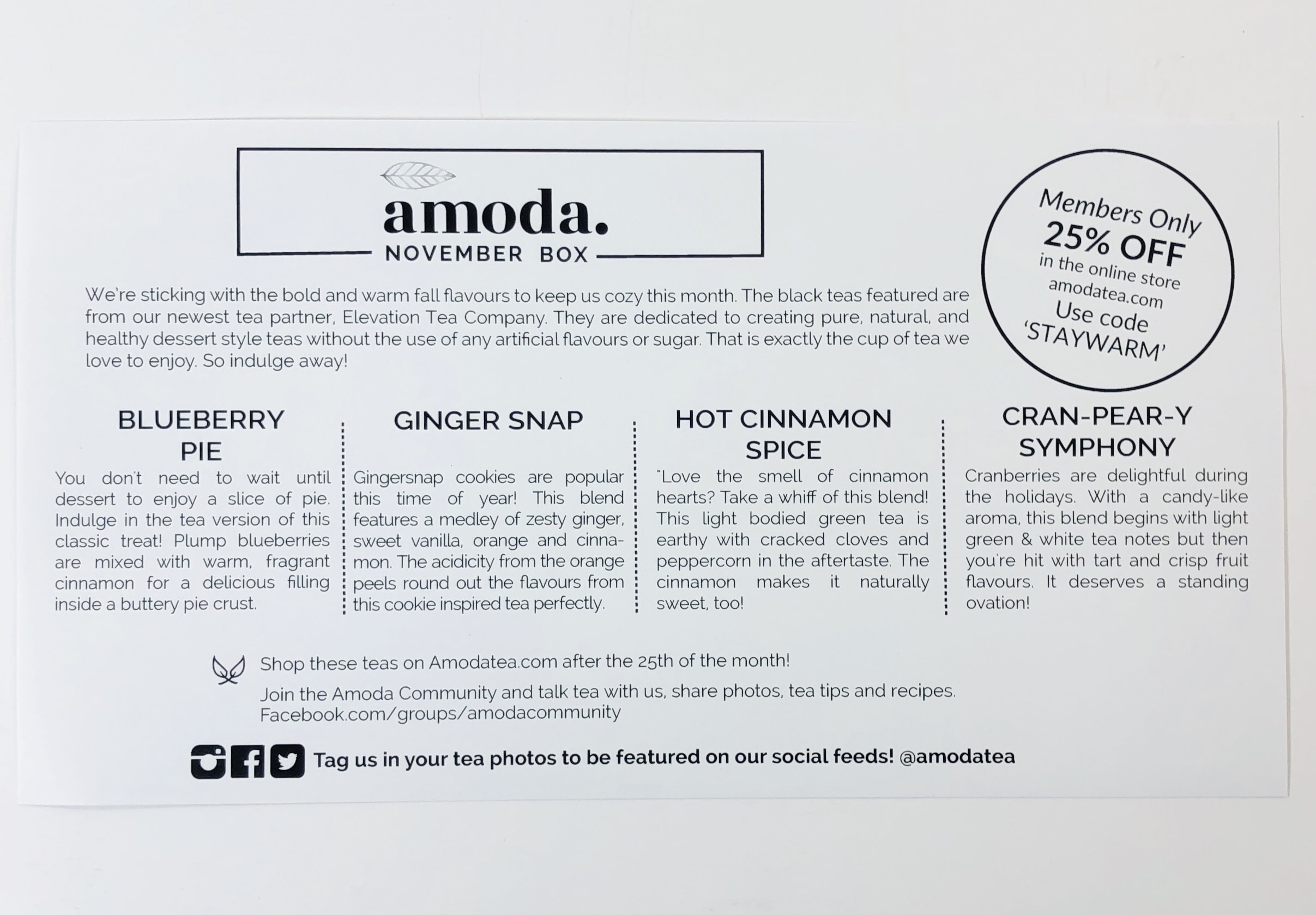 Amoda Tea November 2019 Subscription Box Review + Coupon! - Hello ...