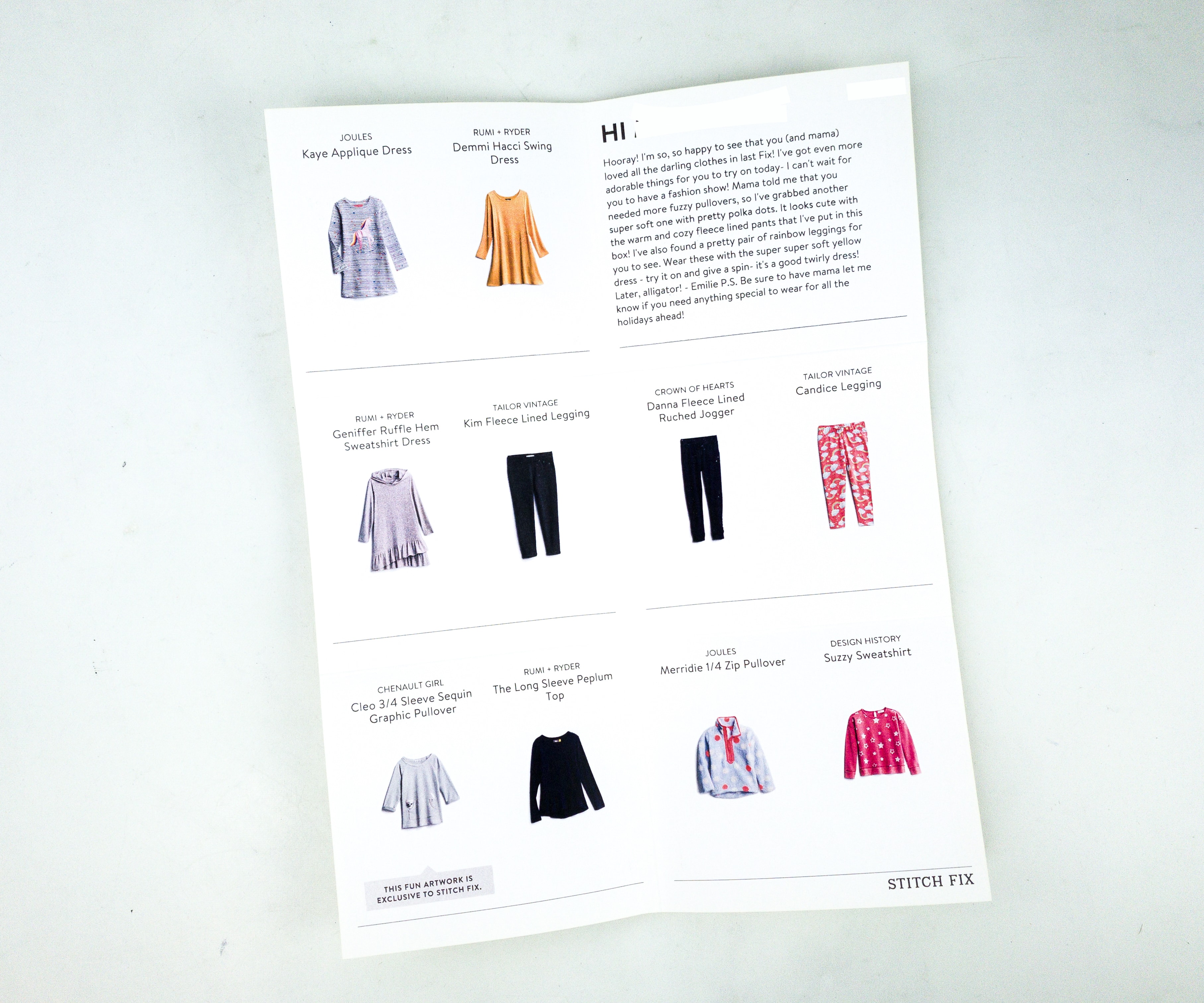 Stitch Fix Kids November 2019 Little Girls Review - hello subscription