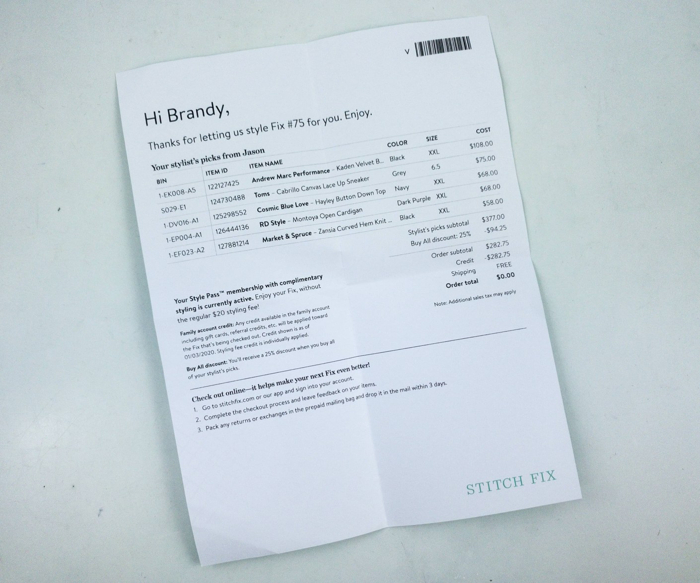 January 2020 Stitch Fix Review - Hello Subscription