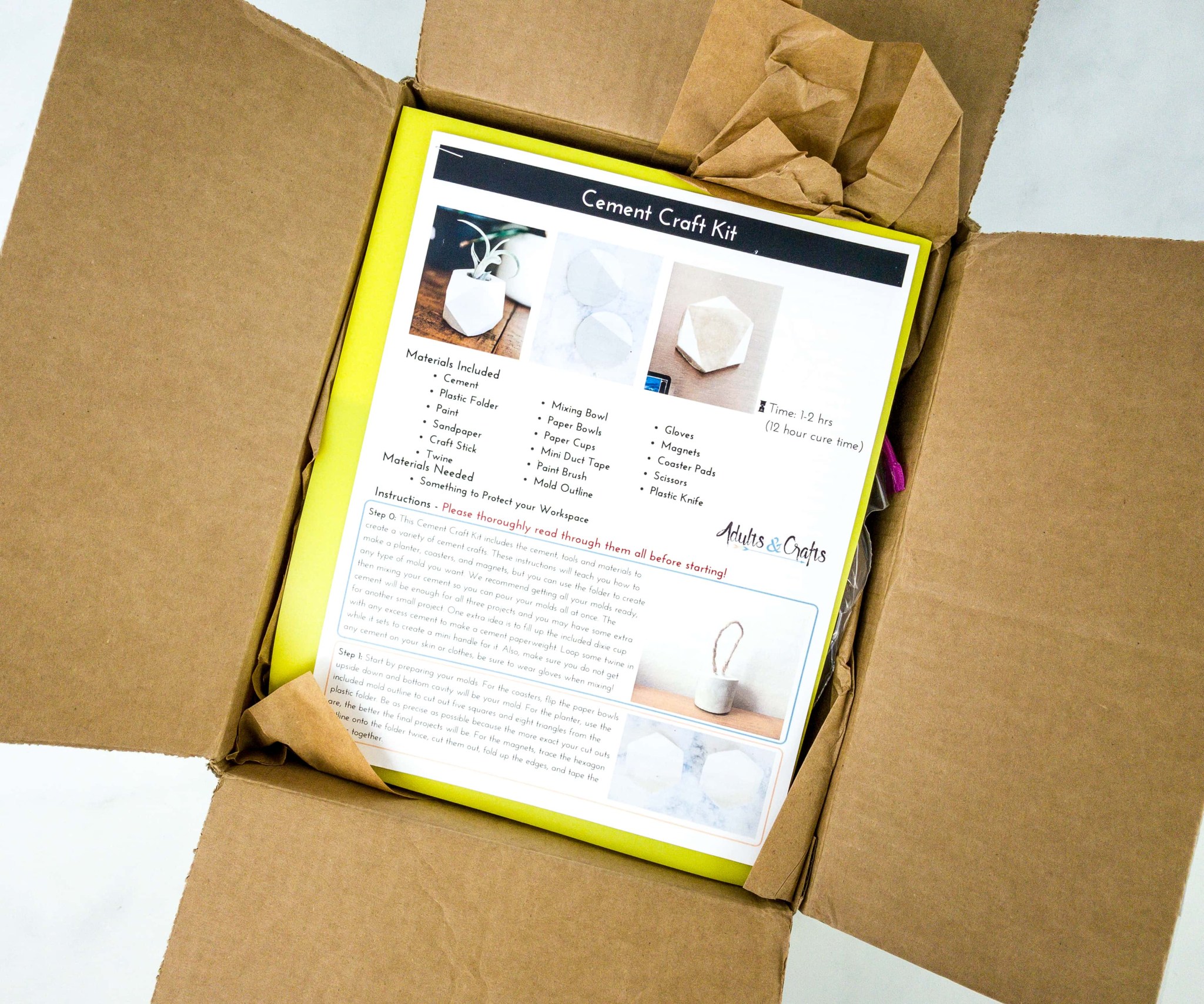 Adults & Crafts Subscription Box Review + Coupon - CEMENT CRAFT KIT ...